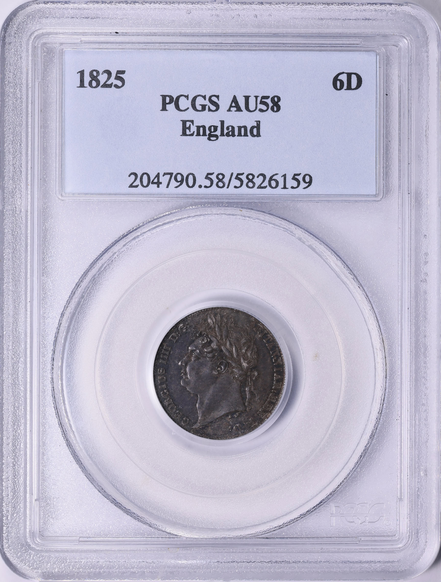 Great Britain 1825 Silver 6 Pence KM-691 PCGS AU-58 (Item 1935322 ...