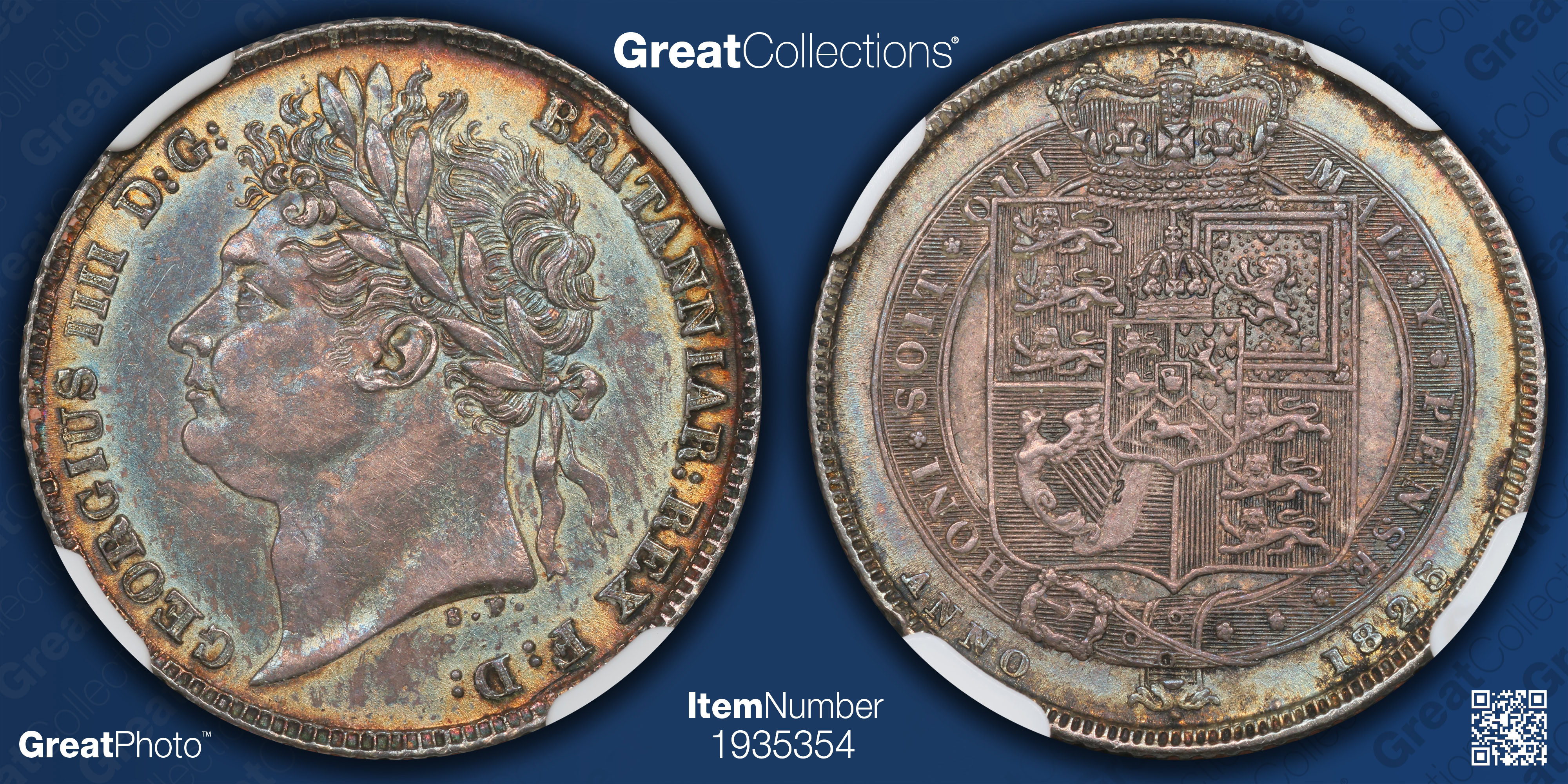 Great Britain 1825 Silver 6 Pence KM-691 NGC AU-55 (Toned) (Item ...