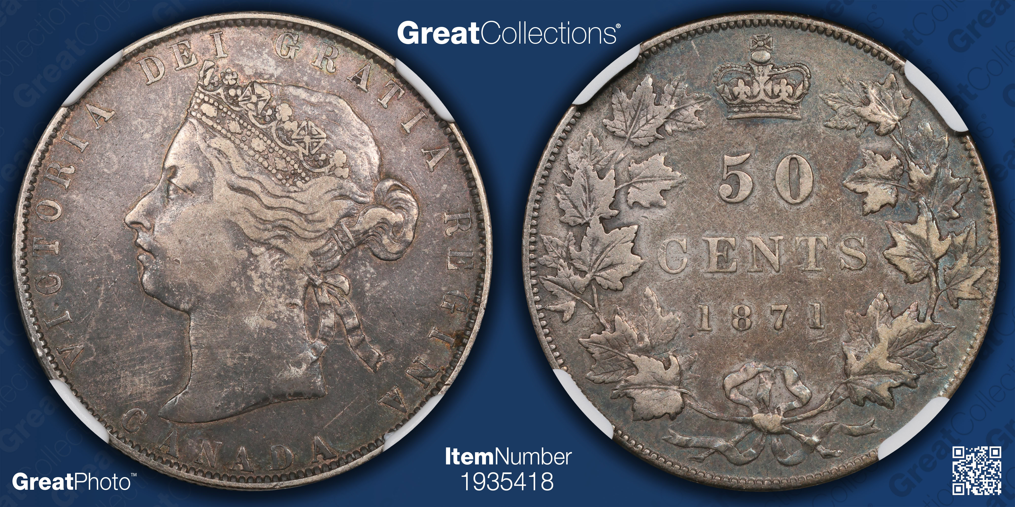 Canada 1871 Silver 50 Cents KM-6 NGC VF-30 (ASW = 0.3456 Oz.) (Item ...