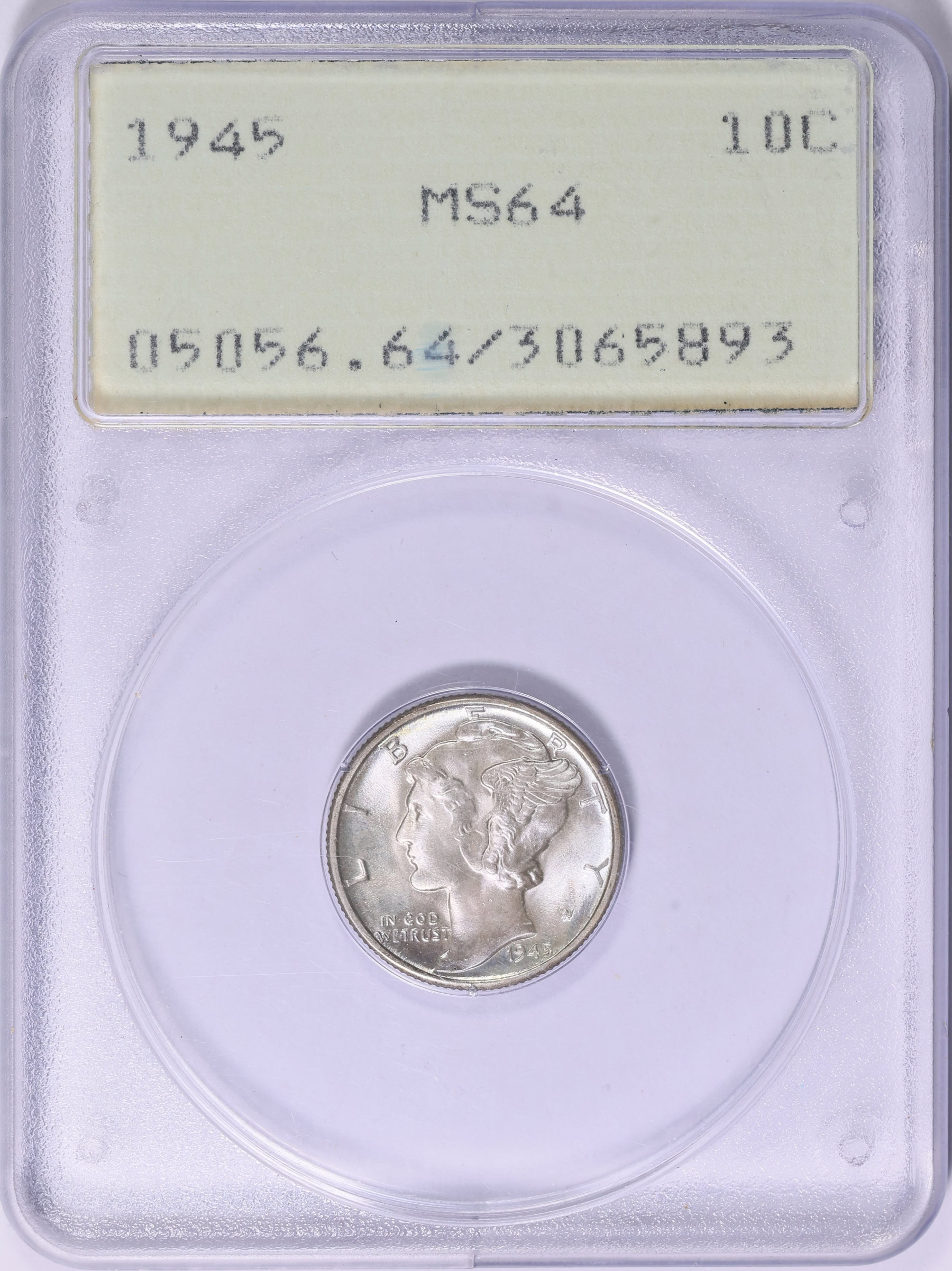 1945 Mercury Dime PCGS MS-64 OGH (1st Gen) (Toned) (Item 1935435 ...