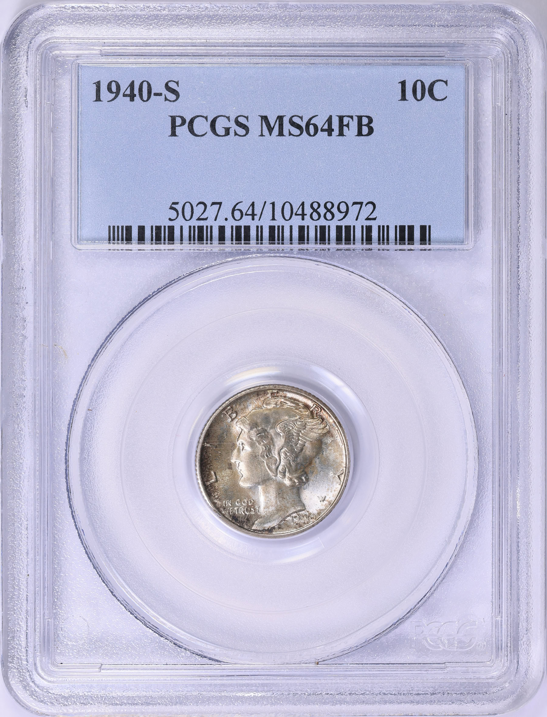1940-S Mercury Dime PCGS MS-64 FB (Item 1935443) | GreatCollections ...