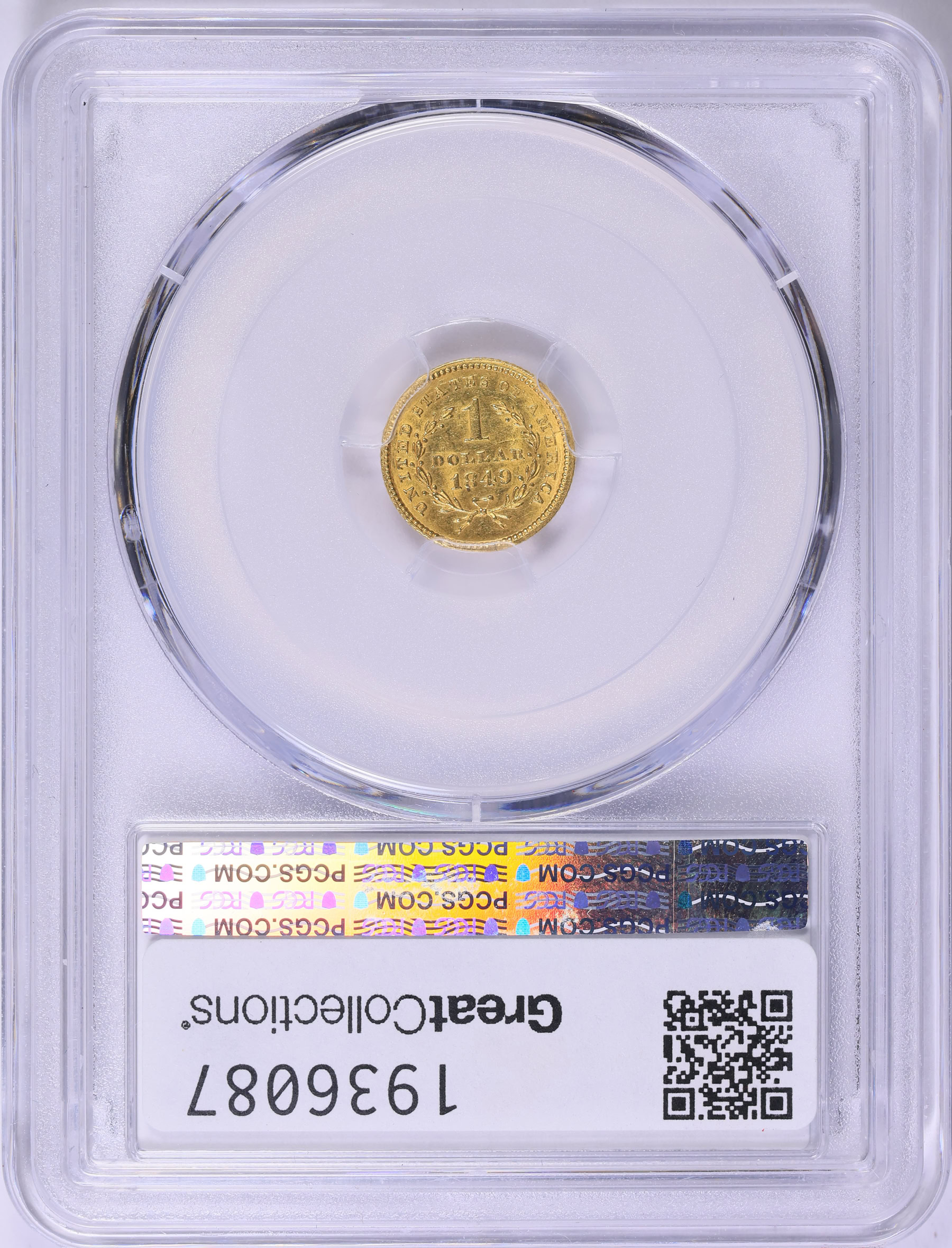 1849 Liberty Gold Dollar Closed Wreath PCGS MS-62 (Item 1936087 ...