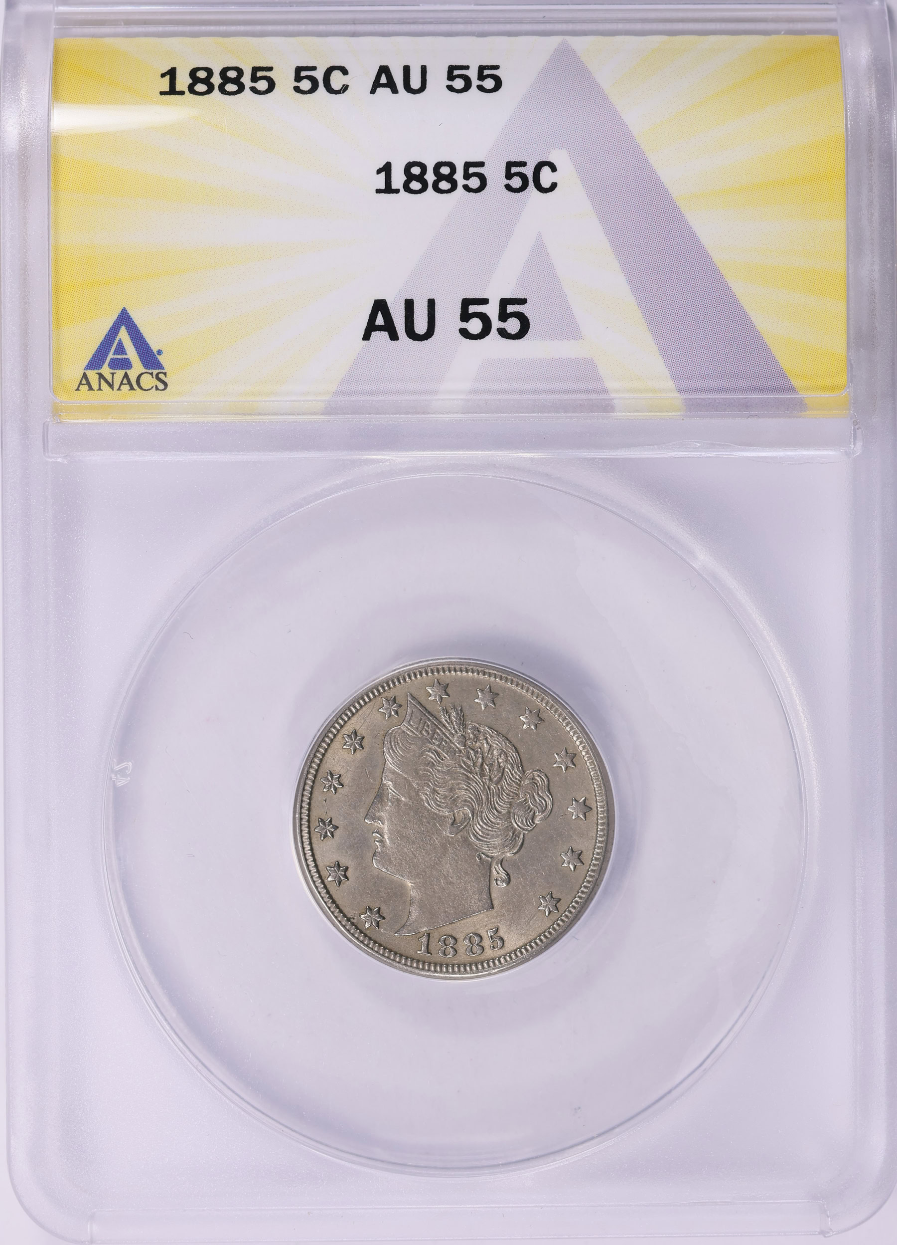 1885 Liberty Nickel ANACS AU-55 (Item 1936164) | GreatCollections Coin ...