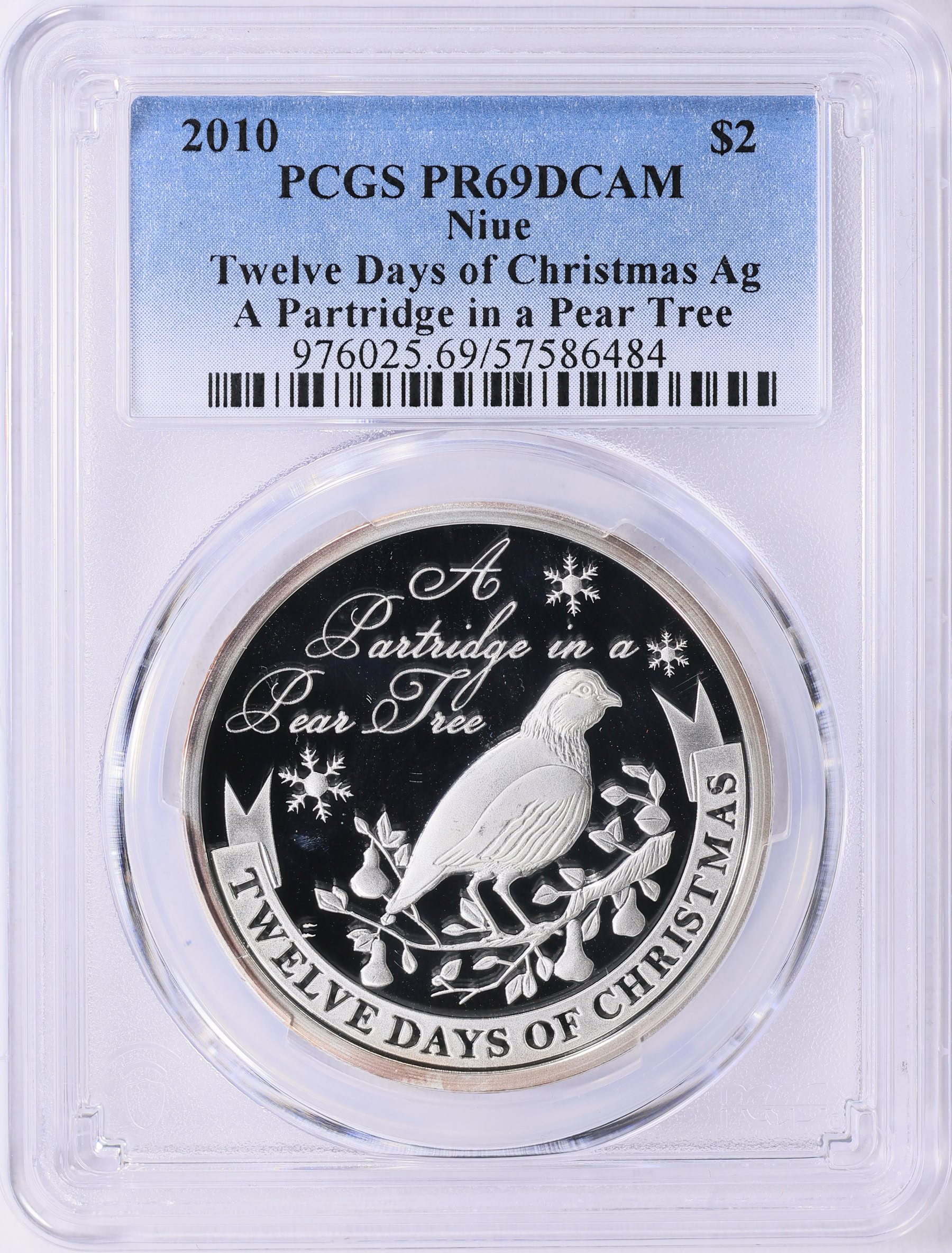 Niue 2010 Silver $2 Twelve Days of Christmas A Partridge in a Pear Tree ...