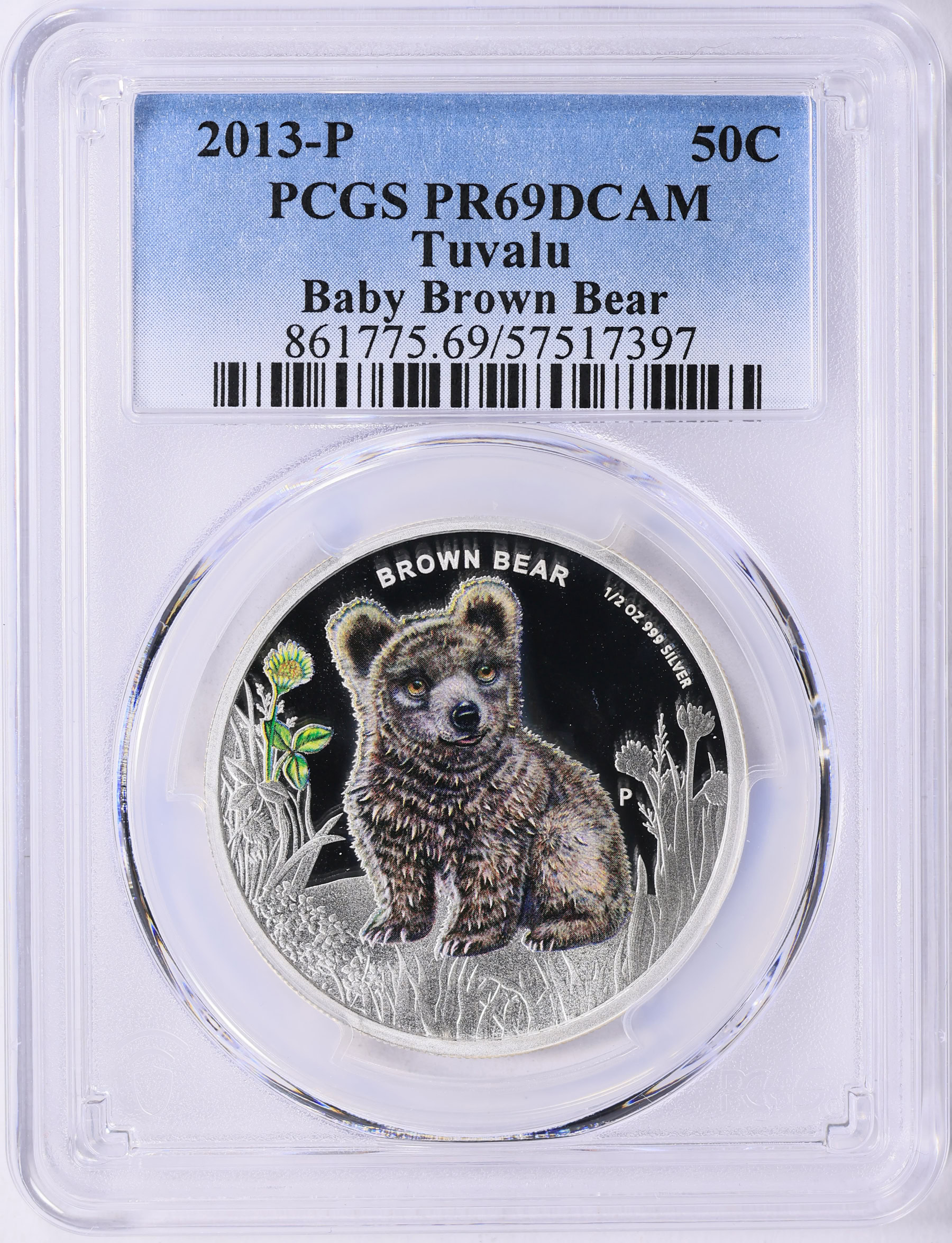 Tuvalu 2013-P 50C Baby Brown Bear PCGS Proof-69 DCAM (Item 1937301 ...