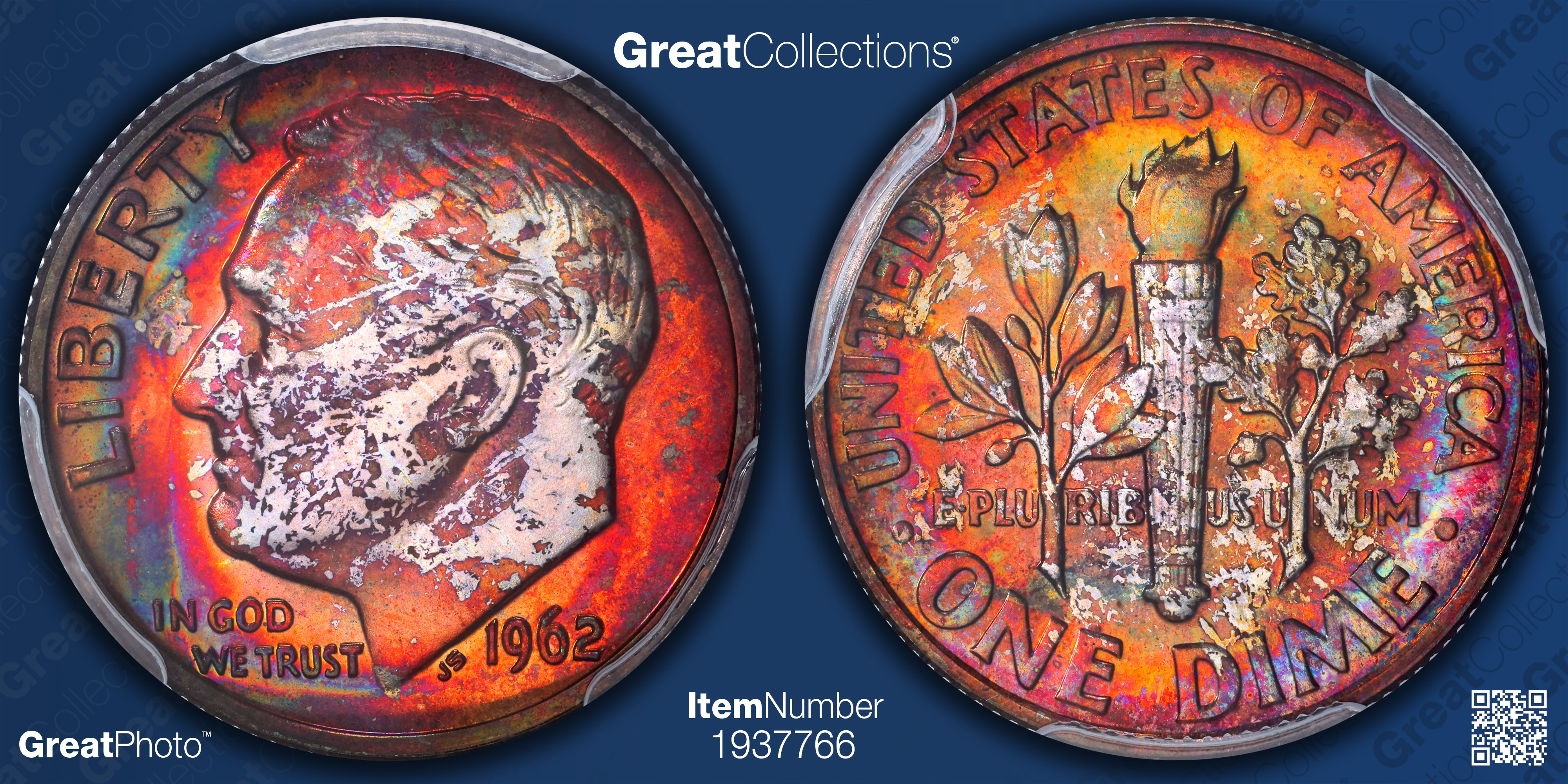 1962 Roosevelt Dime PCGS Proof-67 (Toned) (Item 1937766 ...