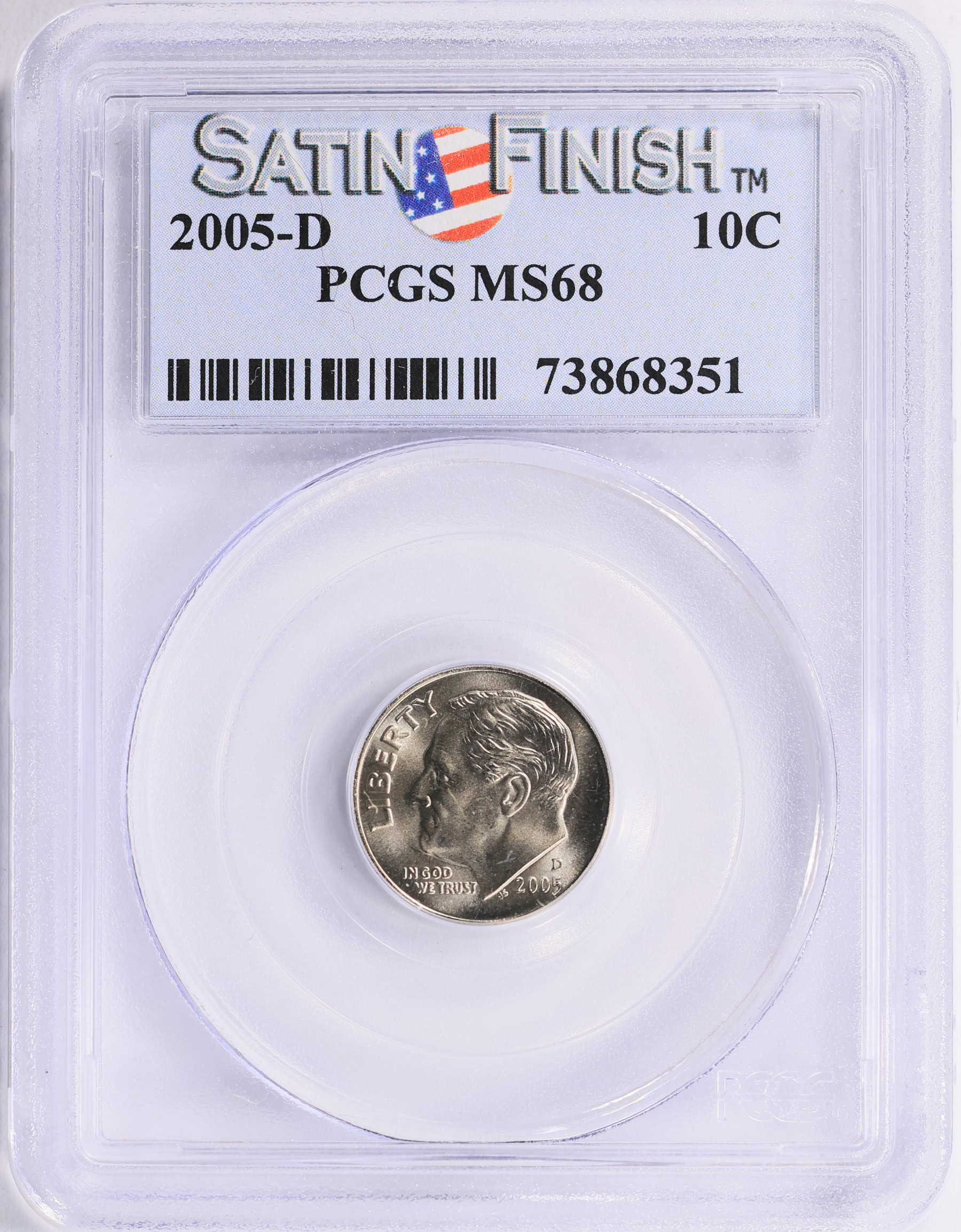 2005-D Roosevelt Dime Satin Finish PCGS MS-68 (Item 1937856 ...