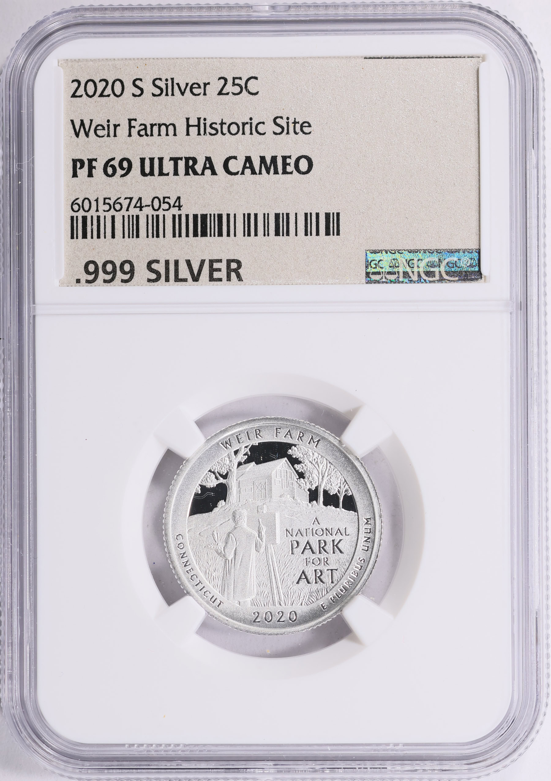2020-S America the Beautiful Quarter Weir Farm Historic Site Silver NGC ...