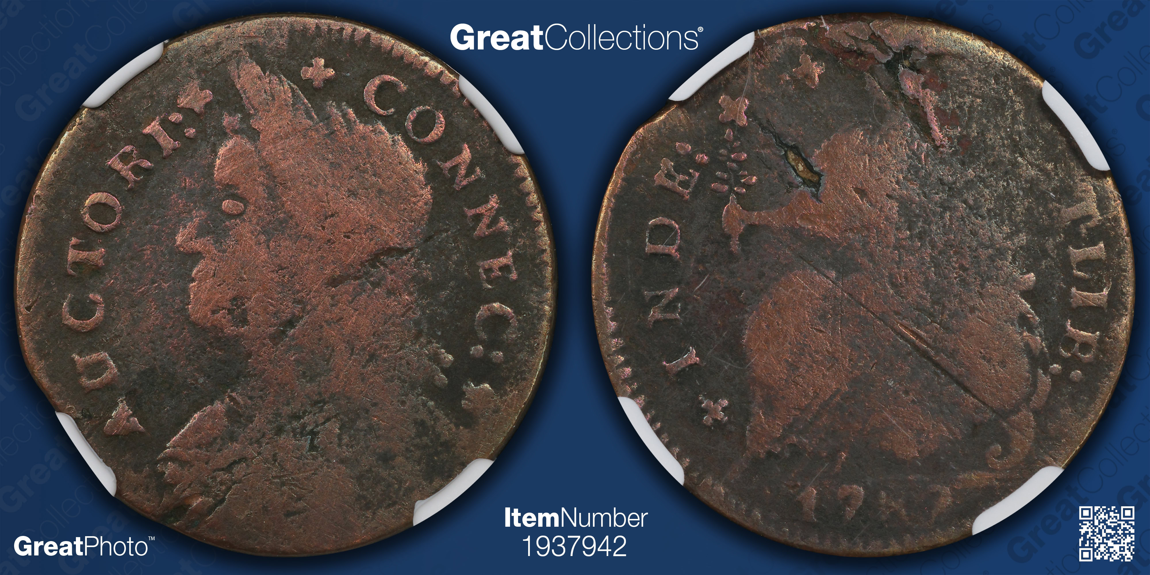1787 Connecticut Copper Draped Bust Left NGC Good Details (Item 1937942 ...
