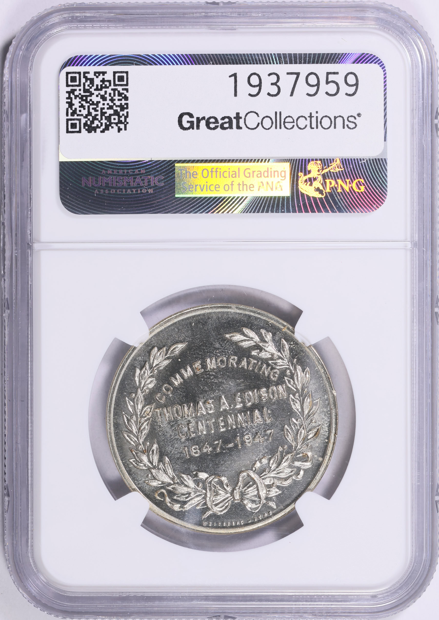1947 Birth of Thomas Edison Centennial So-Called Fifty Cents NGC MS-65 ...