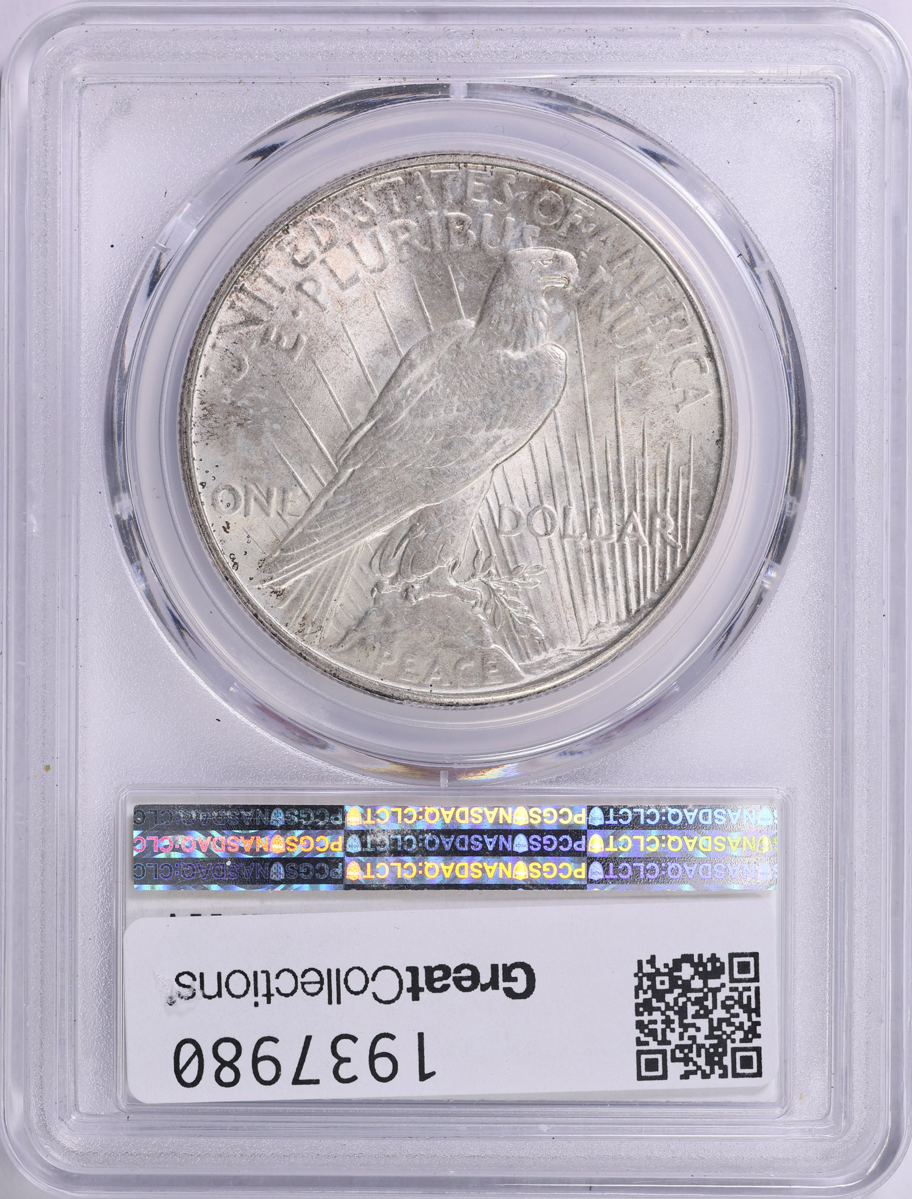 1934 Peace Silver Dollar Obverse Die Scratch VAM-1A Elite 30 PCGS MS-63 ...