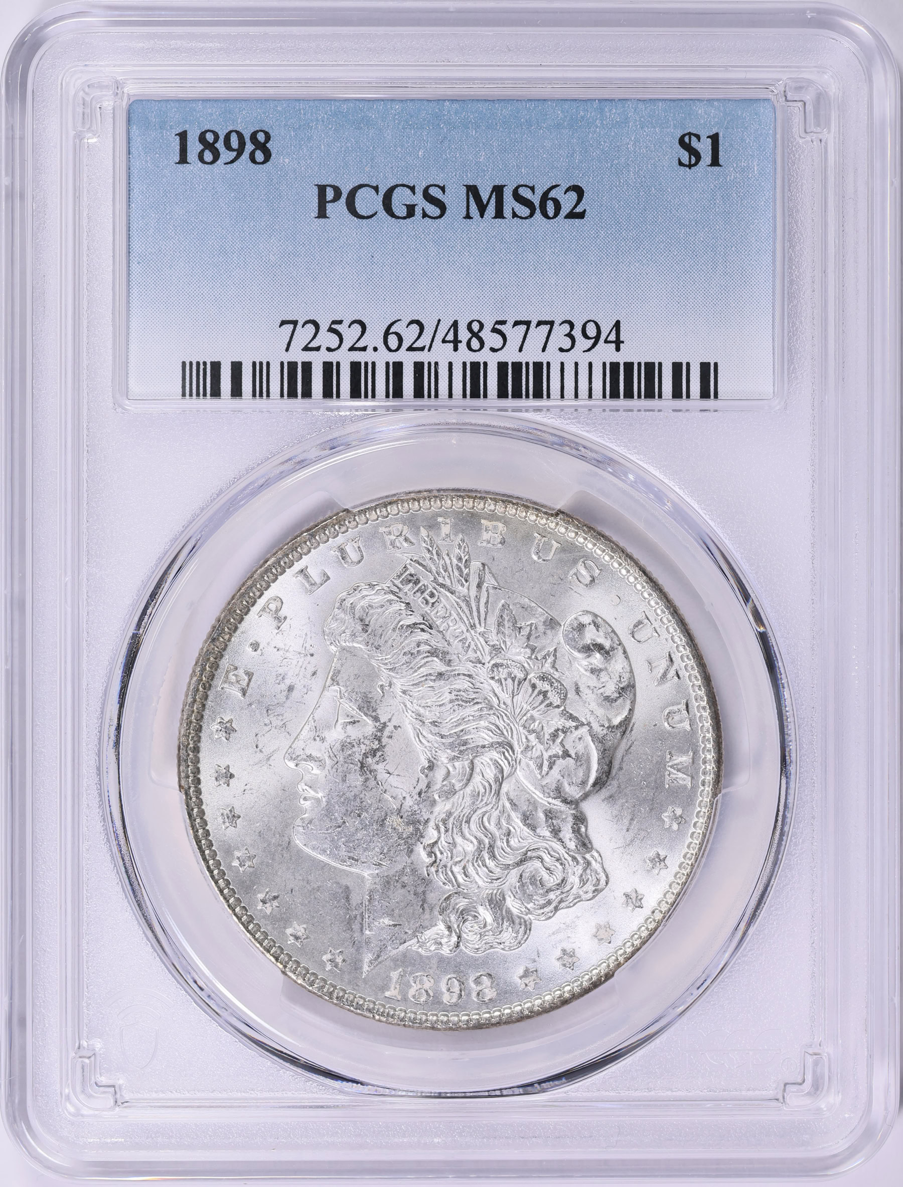 1898 Morgan Silver Dollar PCGS MS-62 (Item 1938039) | GreatCollections ...