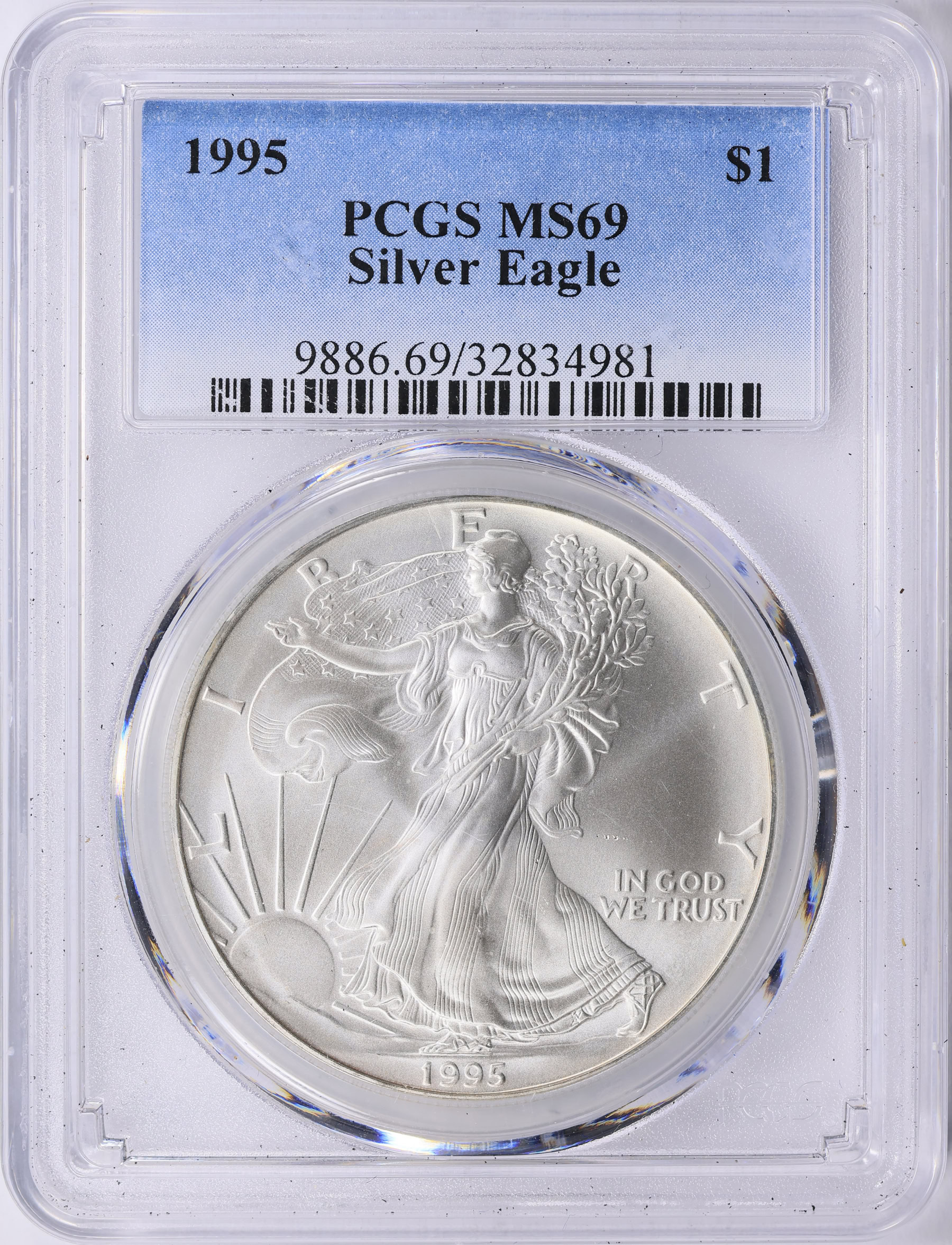 1995 $1 Silver Eagle PCGS MS-69 (Item 1938075) | GreatCollections Coin ...