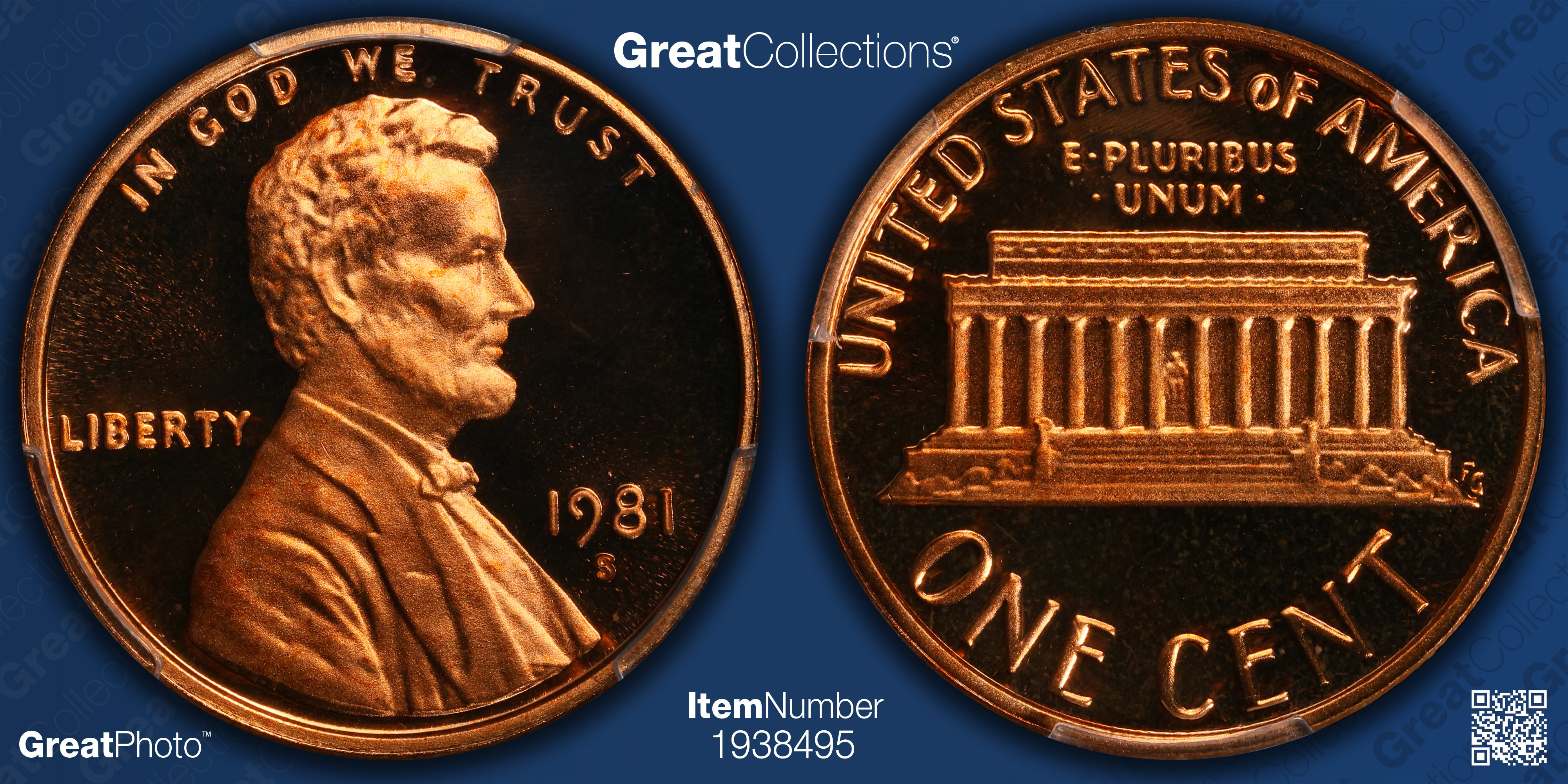 1981-S Lincoln Cent Type 1 PCGS Proof-70 DCAM (Item 1938495 ...