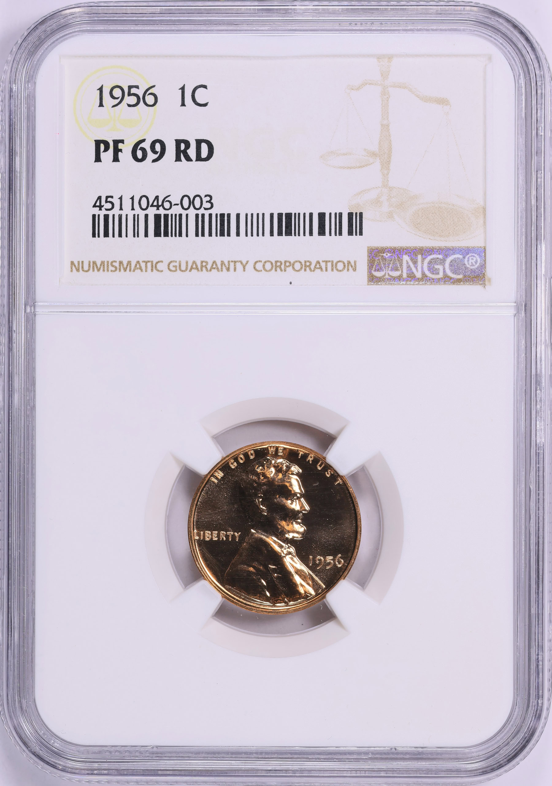 1956 Lincoln Cent NGC Proof-69 RD (Item 1938515) | GreatCollections ...