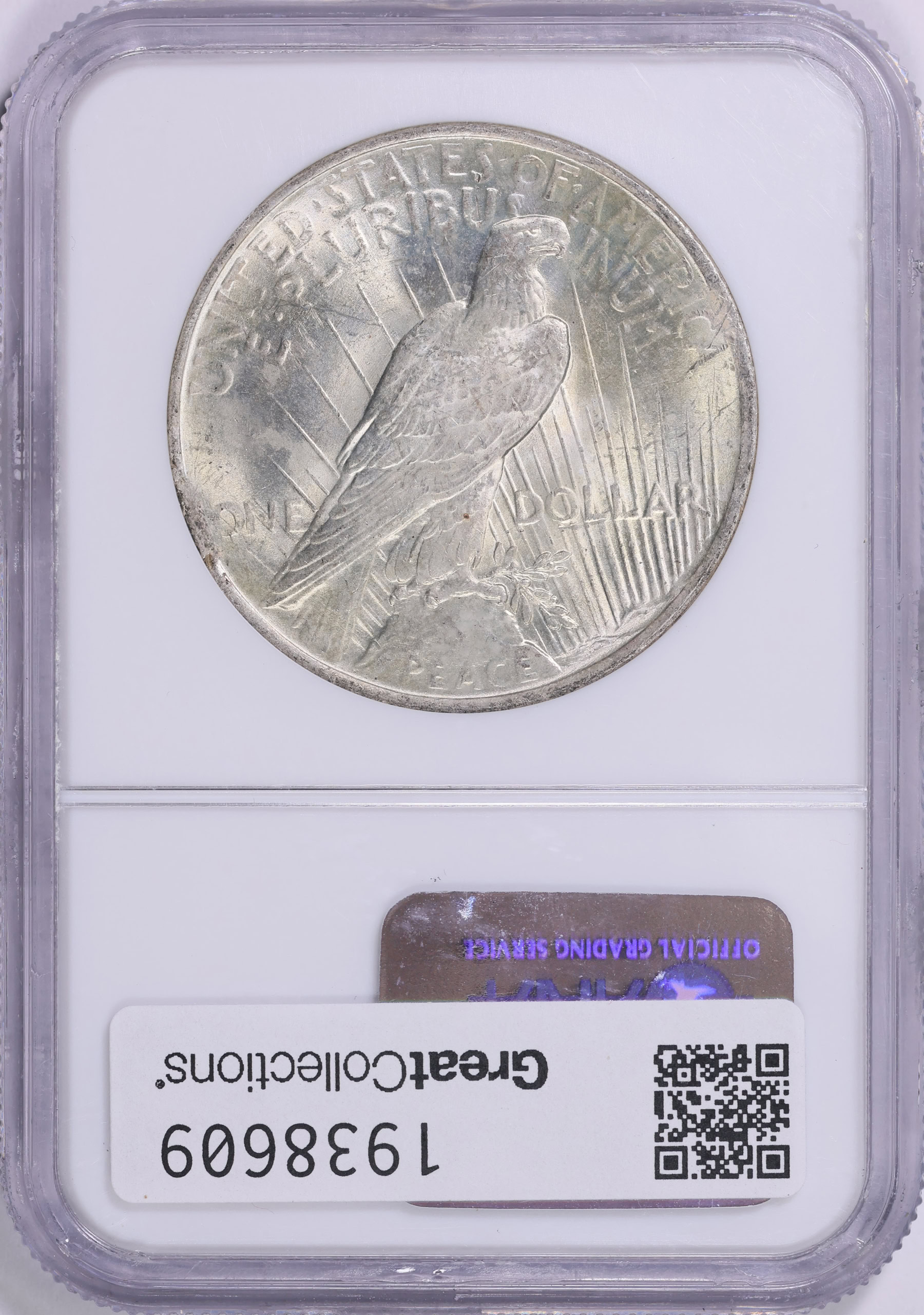 Mint Error 1923 Peace Silver Dollar Rim Clip at 9:30 NGC MS-63 (Binion ...