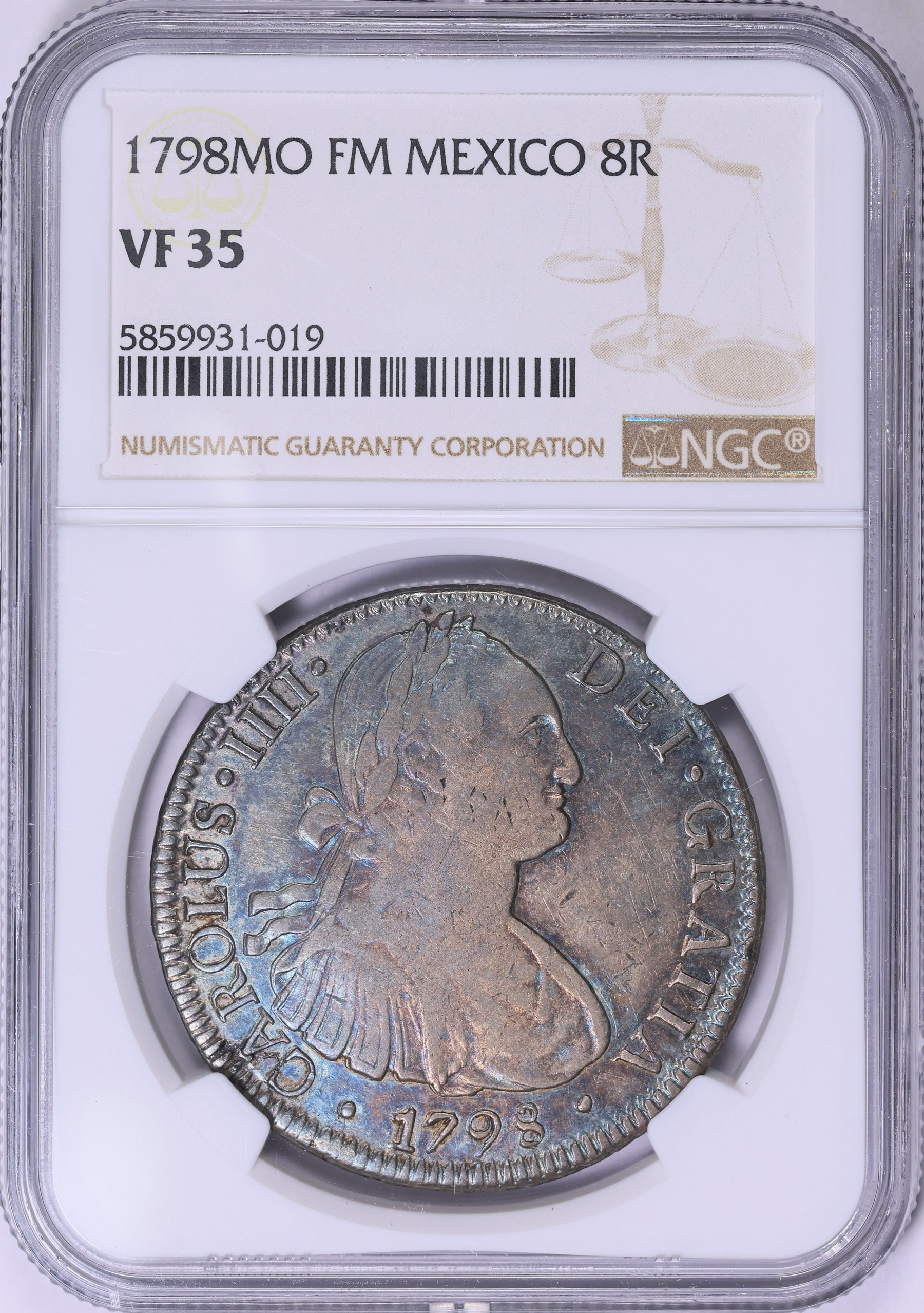 Mexico 1798-Mo FM Silver 8 Reales KM-109 NGC VF-35 (Toned) (Item ...