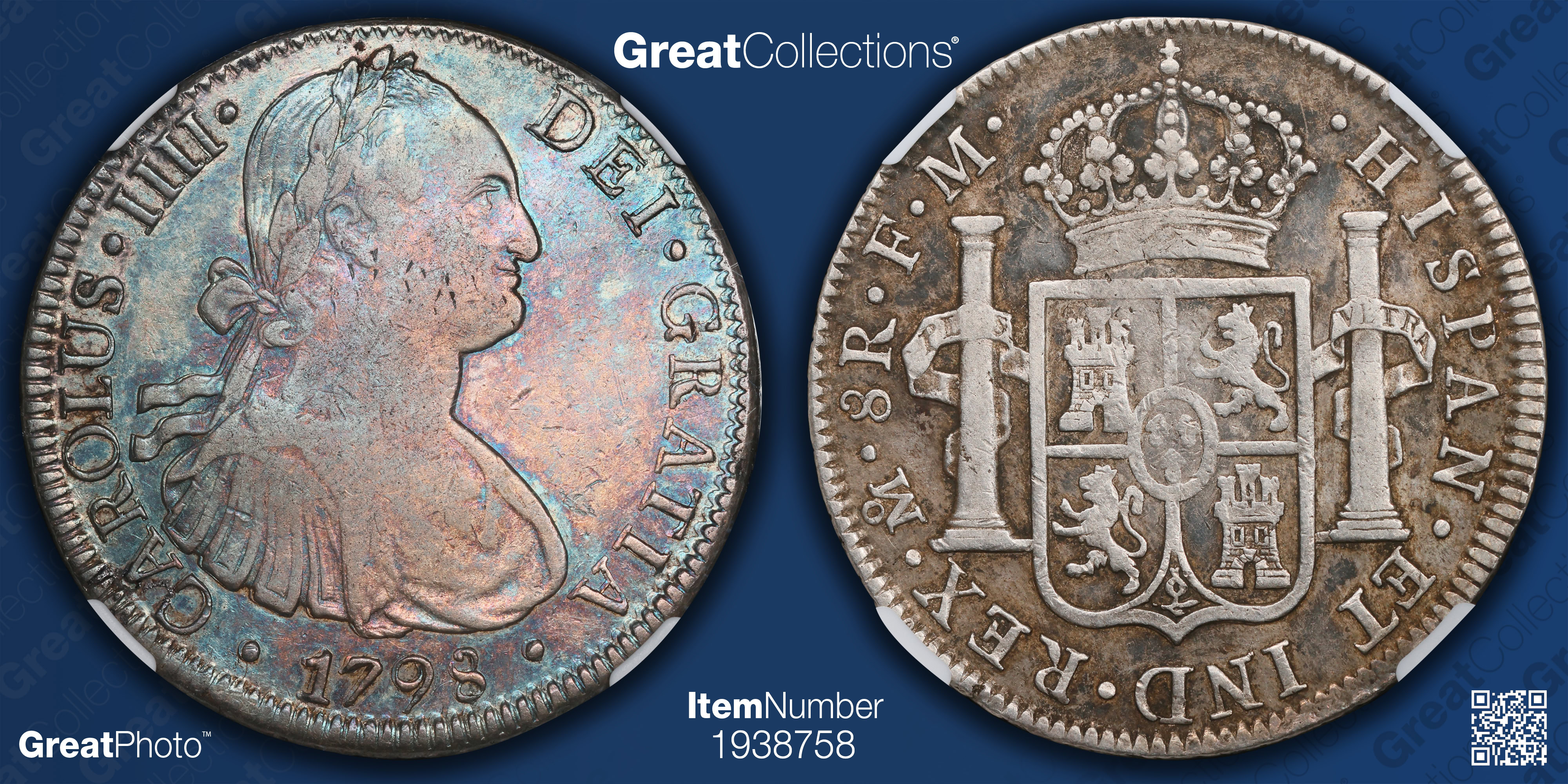 Mexico 1798-Mo FM Silver 8 Reales KM-109 NGC VF-35 (Toned) (Item ...