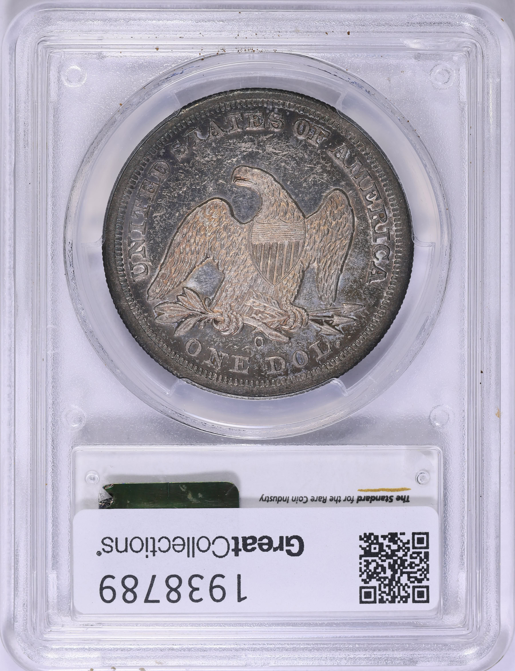 1860-O Seated Liberty Silver Dollar PCGS MS-62 (CAC Green) (Toned ...