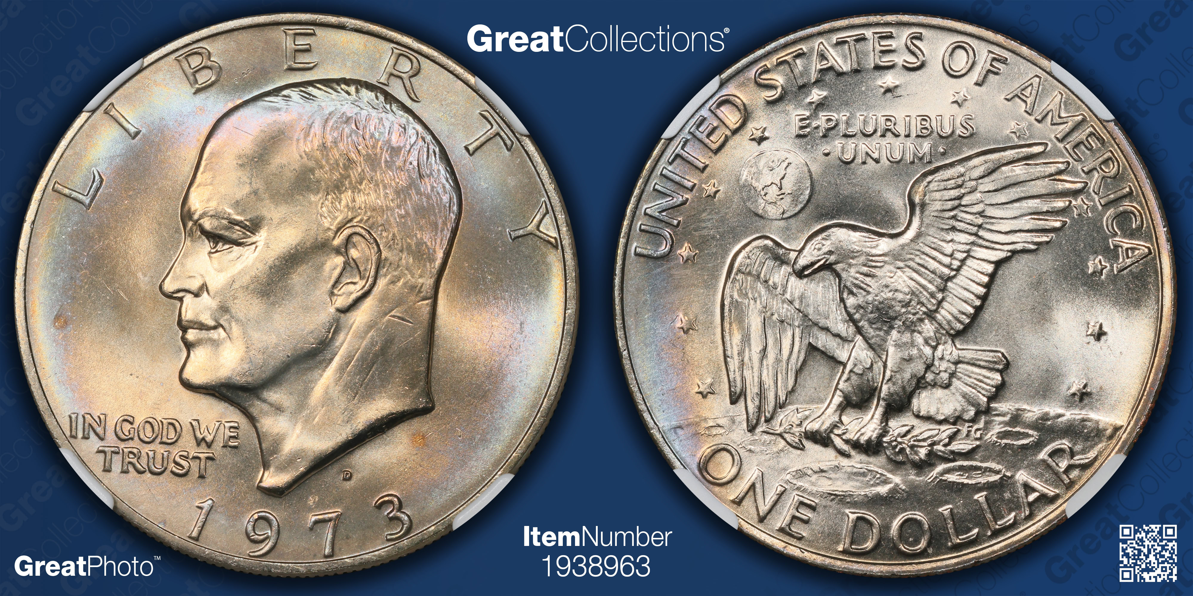 1973-D Eisenhower Dollar NGC MS-67+ (Toned) (Item 1938963 ...