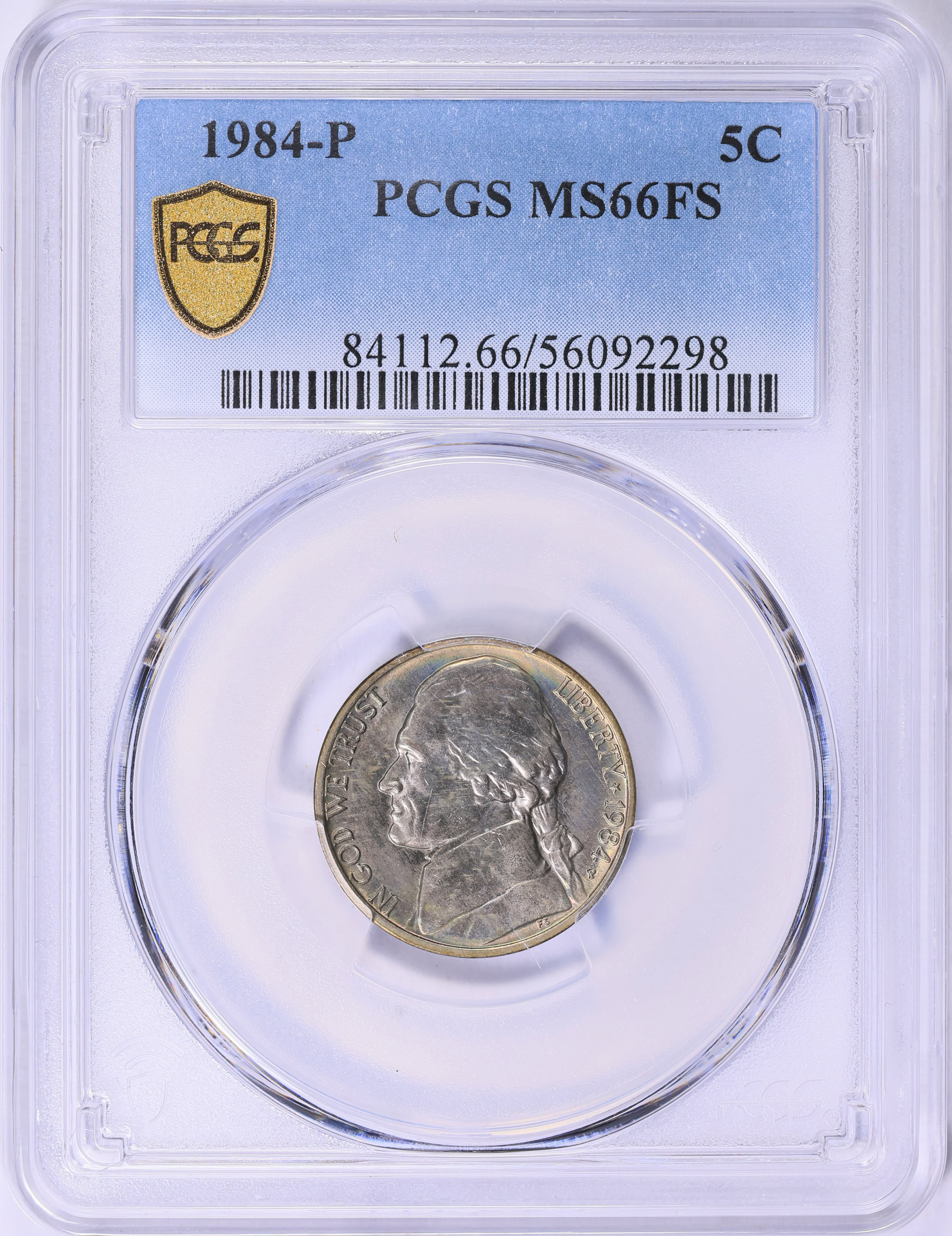 1984-P Jefferson Nickel PCGS MS-66 FS (Toned) (Item 1938983 ...