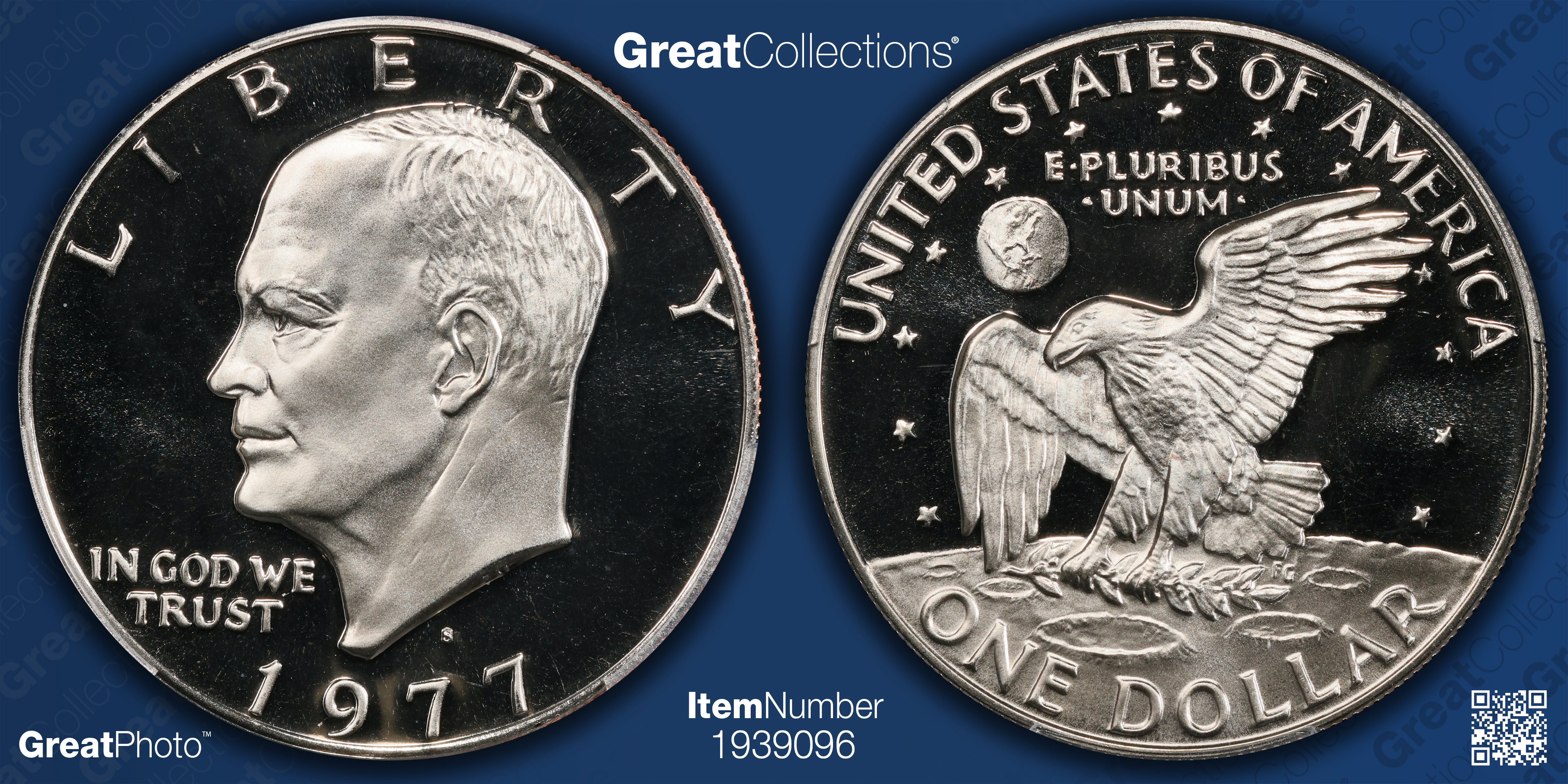 1977-S Eisenhower Dollar PCGS Proof-70 DCAM (Dwight D. Eisenhower Label ...