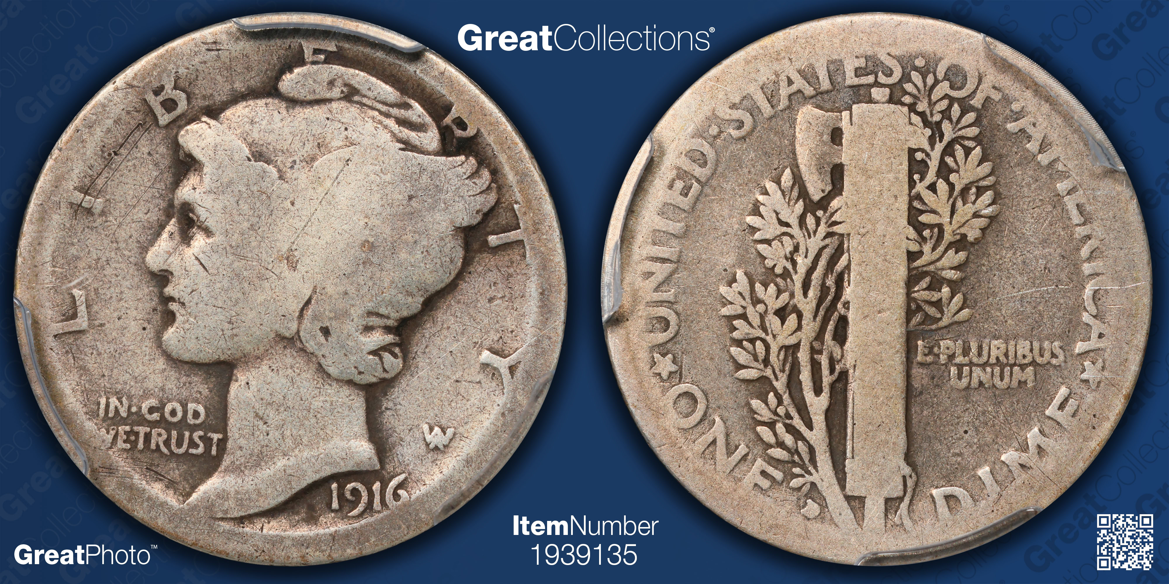 1916-D Mercury Dime PCGS Genuine AG Details (Item 1939135 ...