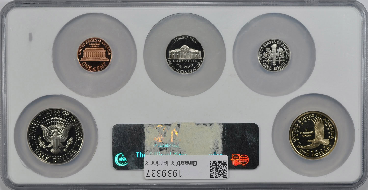 2007-S 1c-$1 Proof Set Clad NGC Proof-70 UC (5 Coins, MultiCoin Holder ...