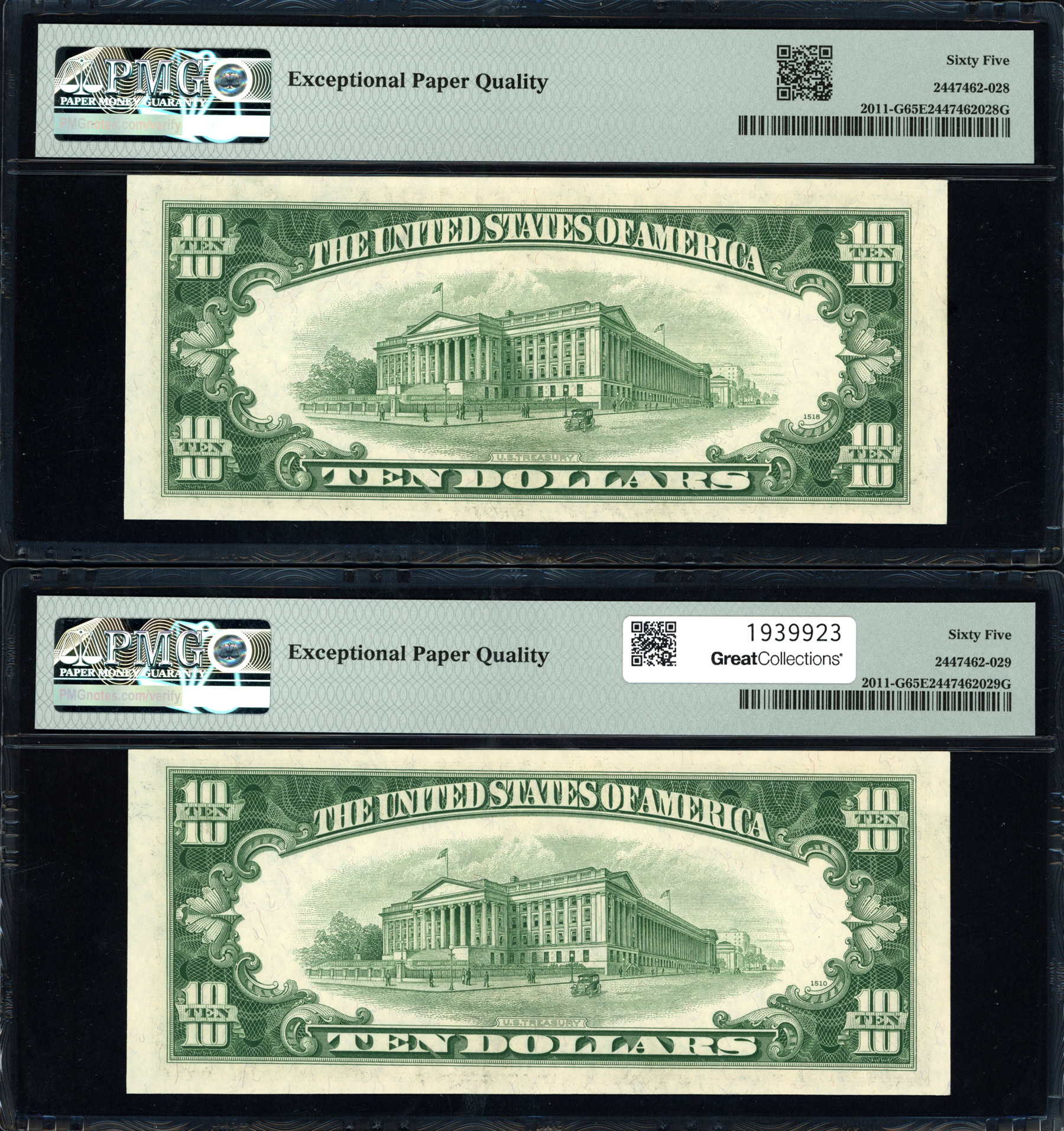 Fr. 2011-G (GD Block) 1950A $10 Chicago Federal Reserve Notes ...