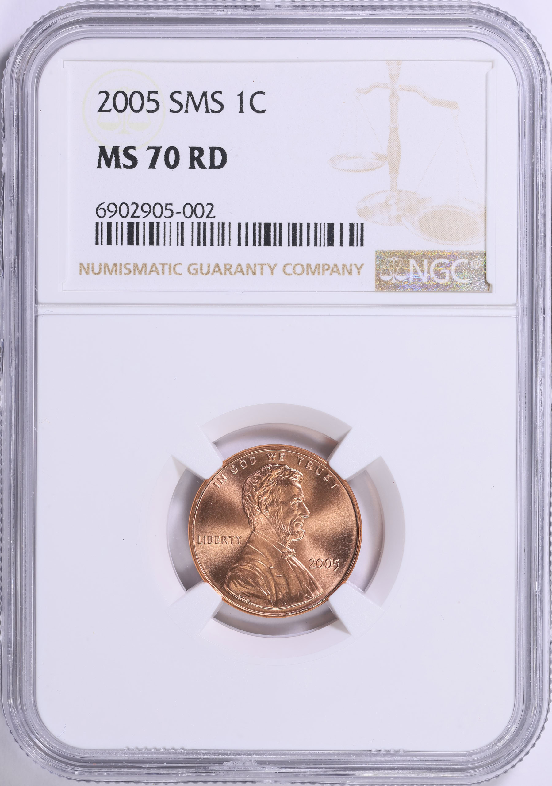 2005 Lincoln Cent SMS NGC MS-70 RD (Item 1939963) | GreatCollections ...