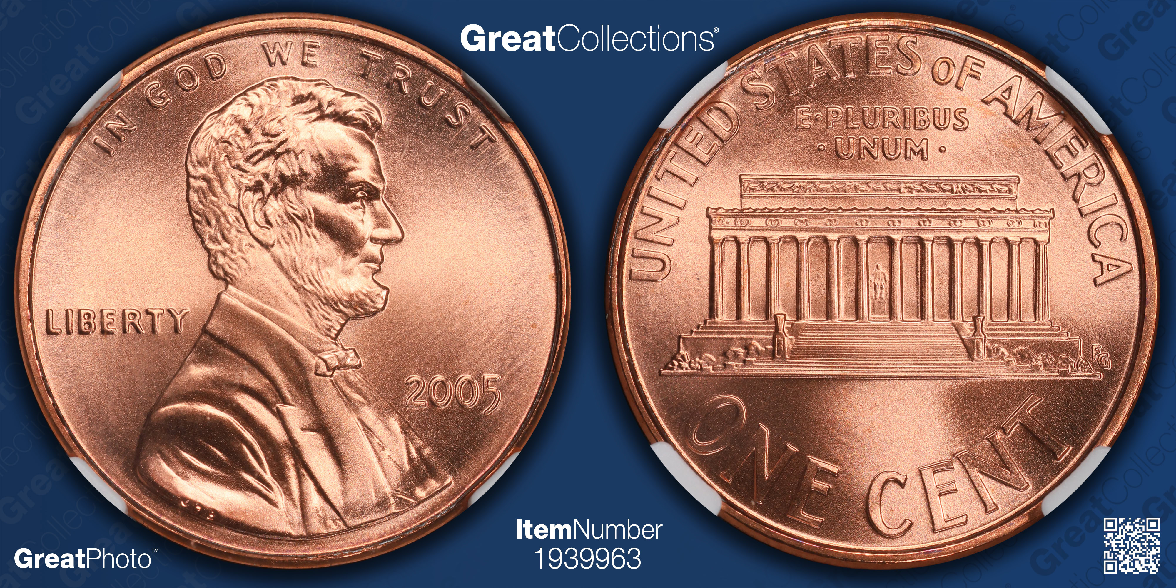 2005 Lincoln Cent SMS NGC MS-70 RD (Item 1939963) | GreatCollections ...