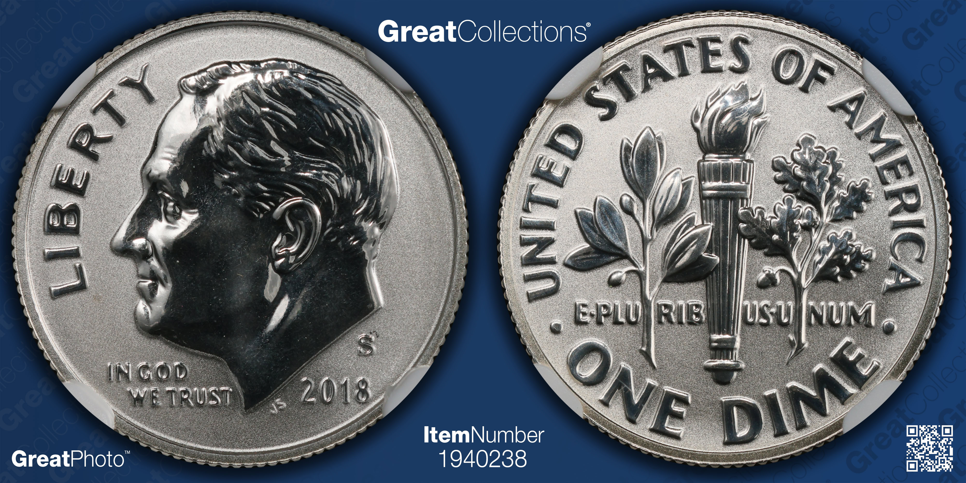 2018-S Roosevelt Dime Reverse Proof Silver First Day of Issue NGC Proof ...