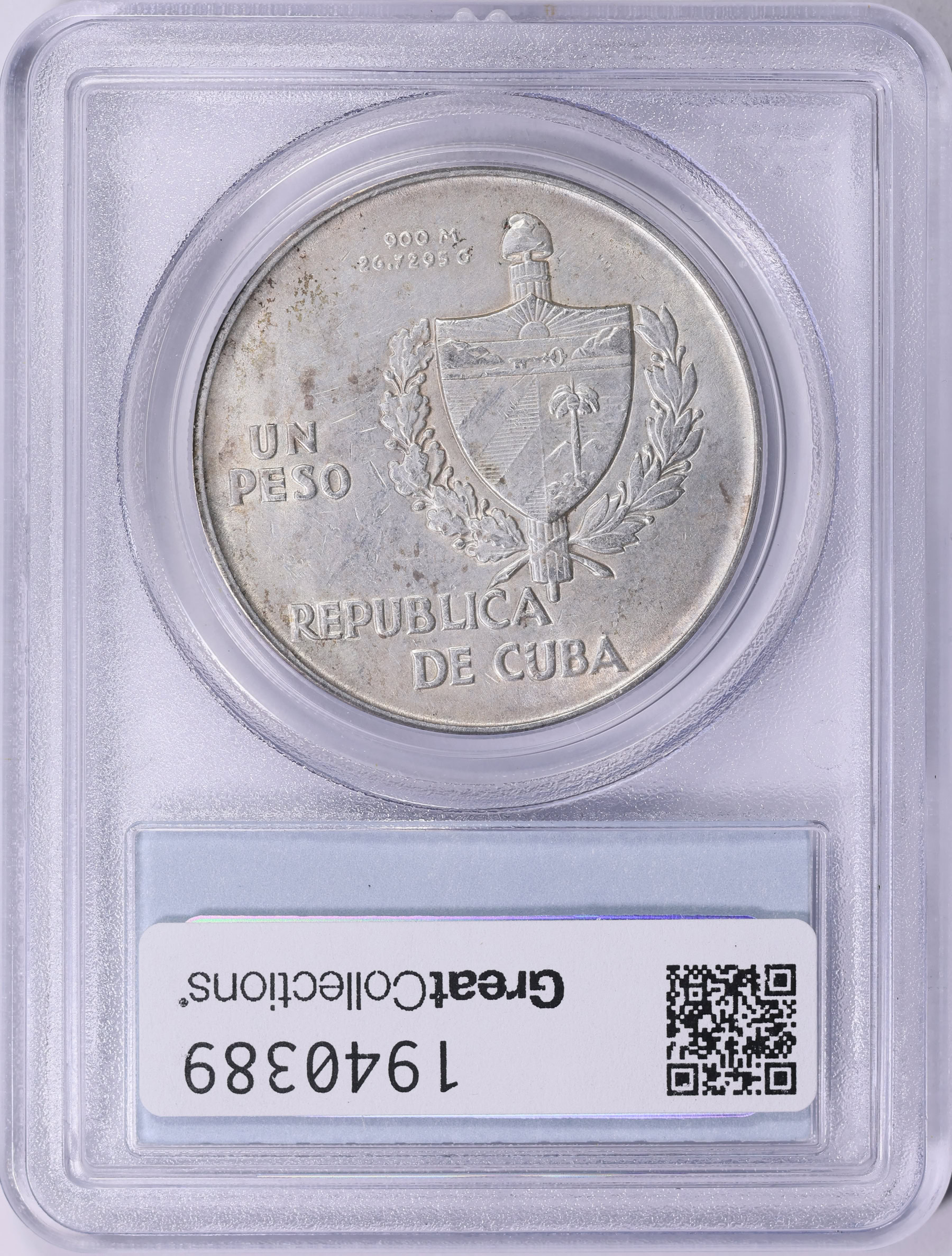 Cuba 1934 Silver Peso ABC KM-22 PCGS AU-55 (Item 1940389 ...
