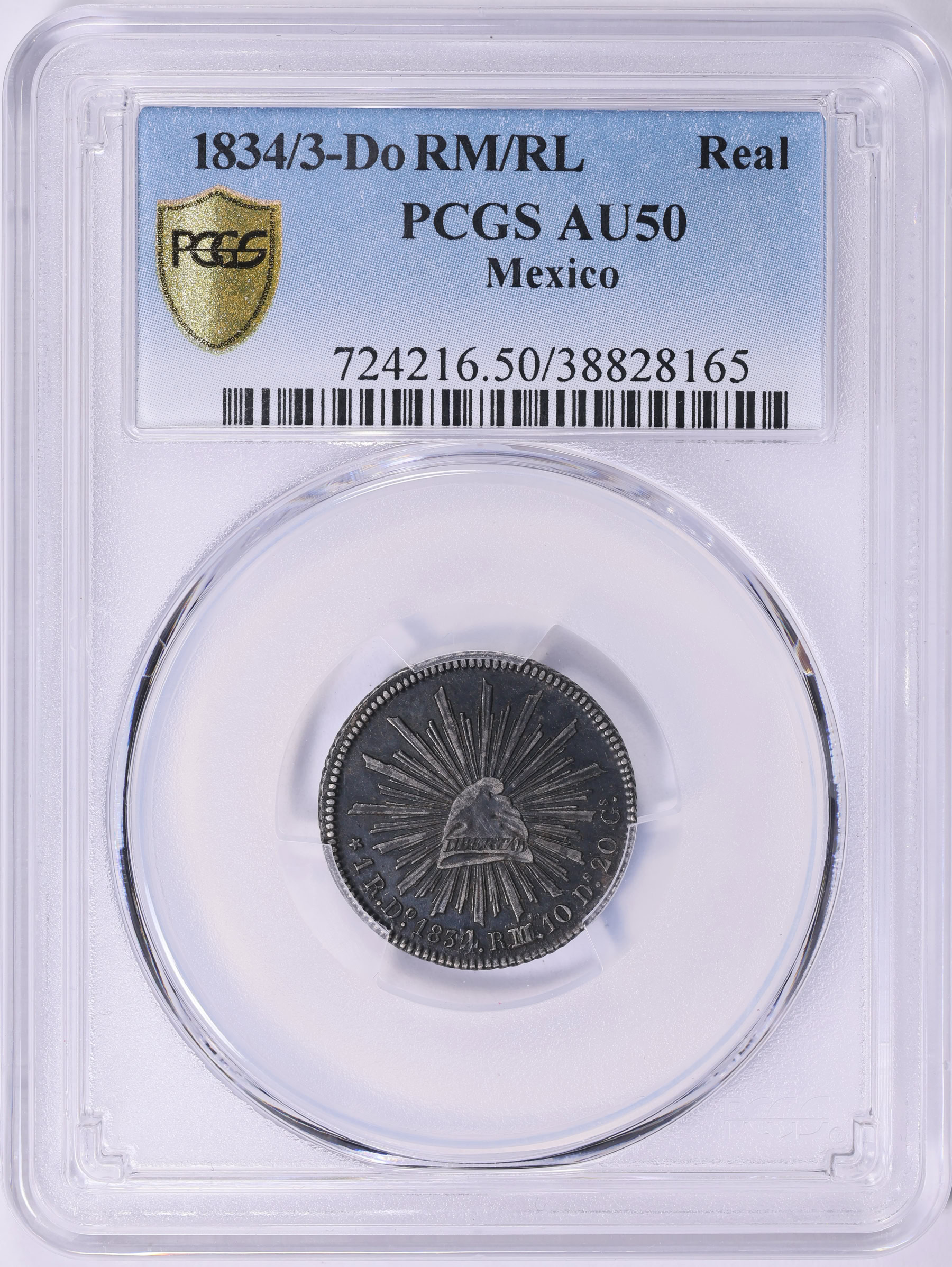Mexico 1834-Do RM/RL Silver Real KM-372.2 PCGS AU-50 (Item 1940489 ...
