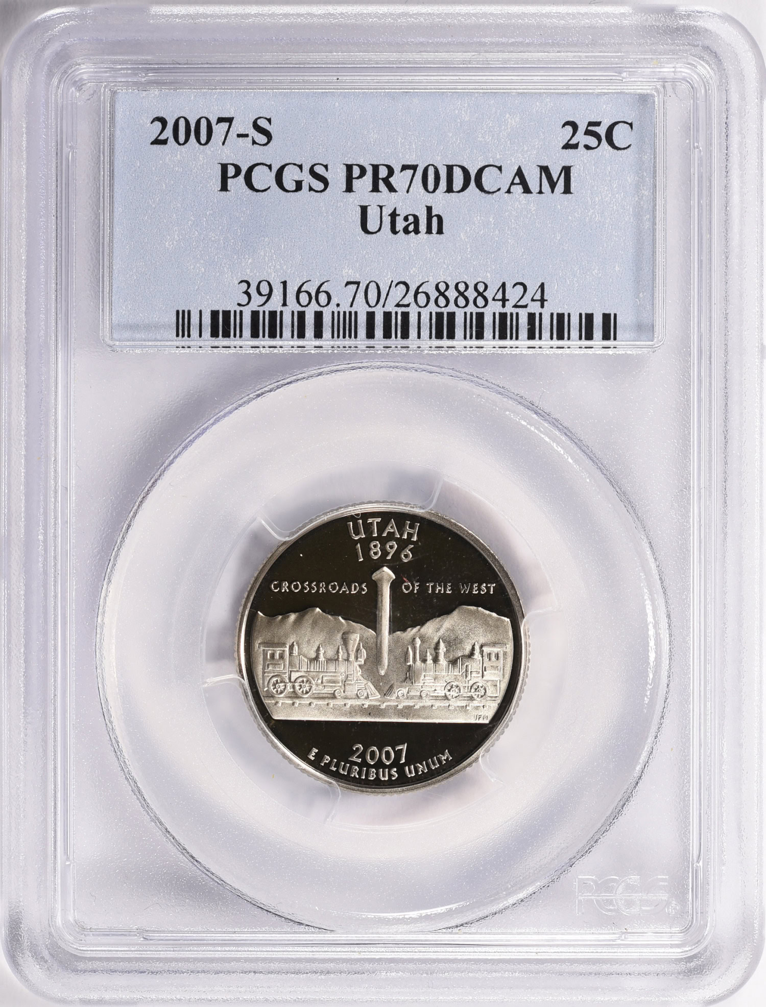 2007-S State Quarter Utah PCGS Proof-70 DCAM (Item 1940528 ...