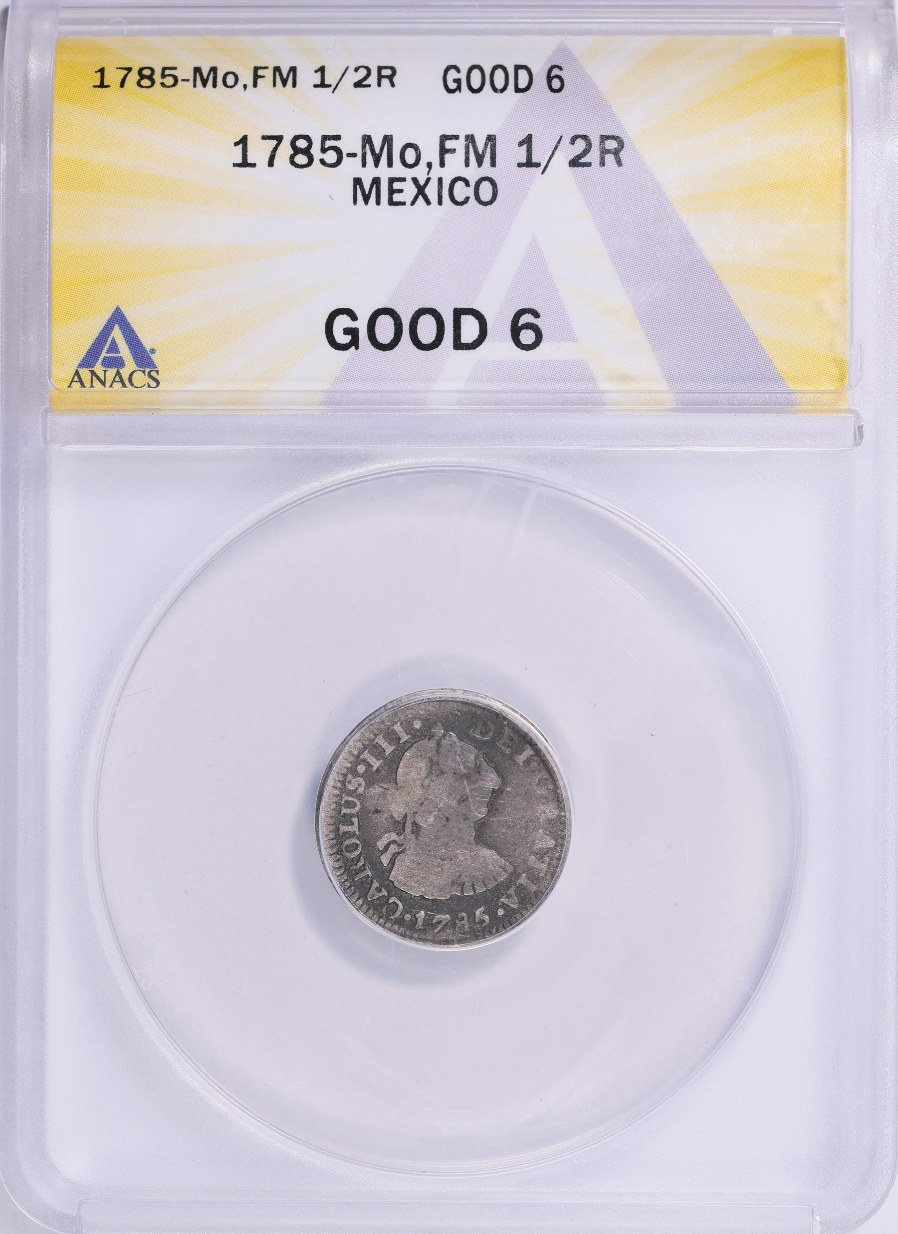 Mexico 1785-Mo FM Silver 1/2 Real KM-69.2a ANACS G-06 (Item 1940713 ...