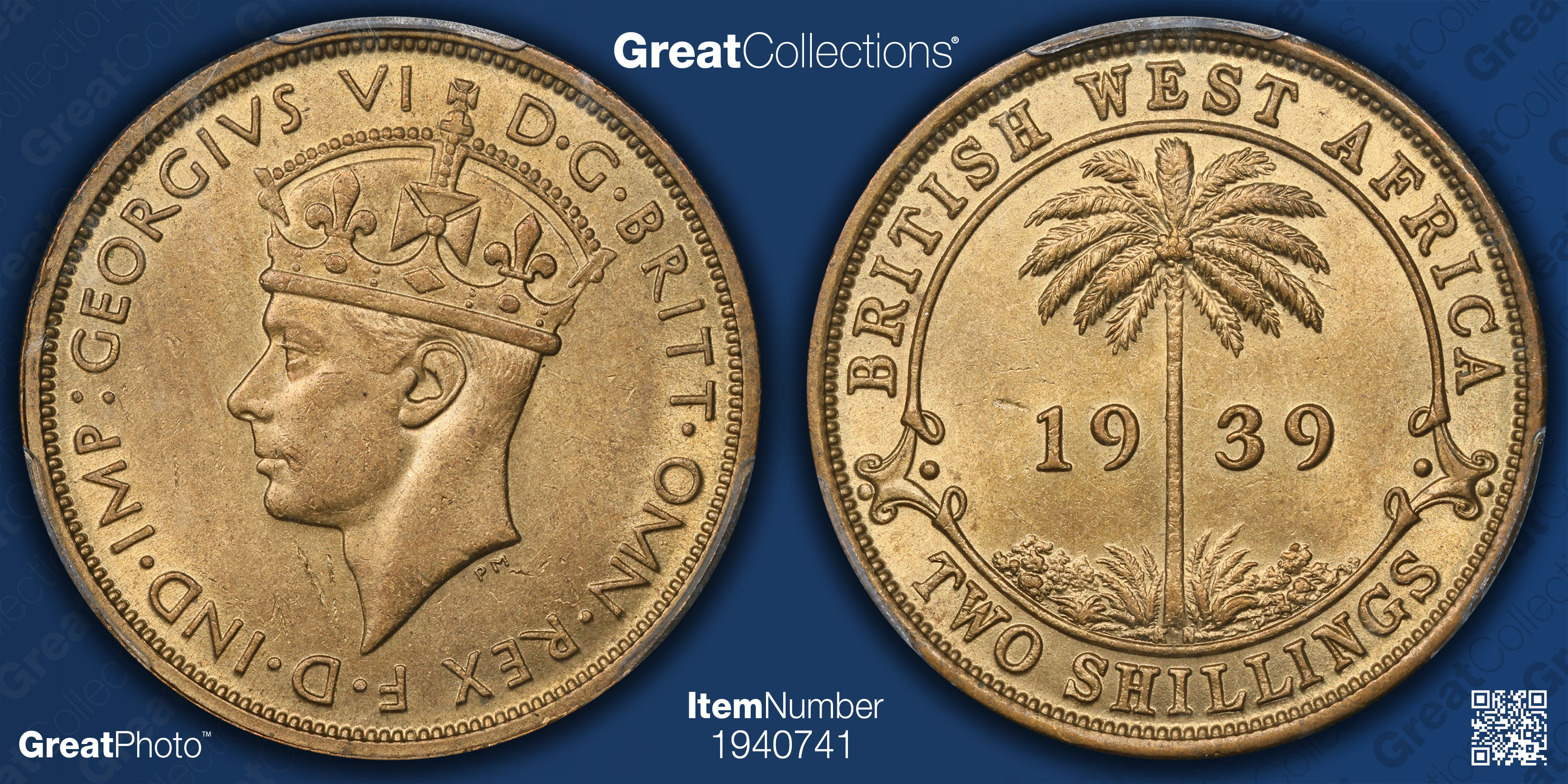 British West Africa 1939-KN 2 Shillings KM-24 PCGS MS-62 (Item 1940741 ...