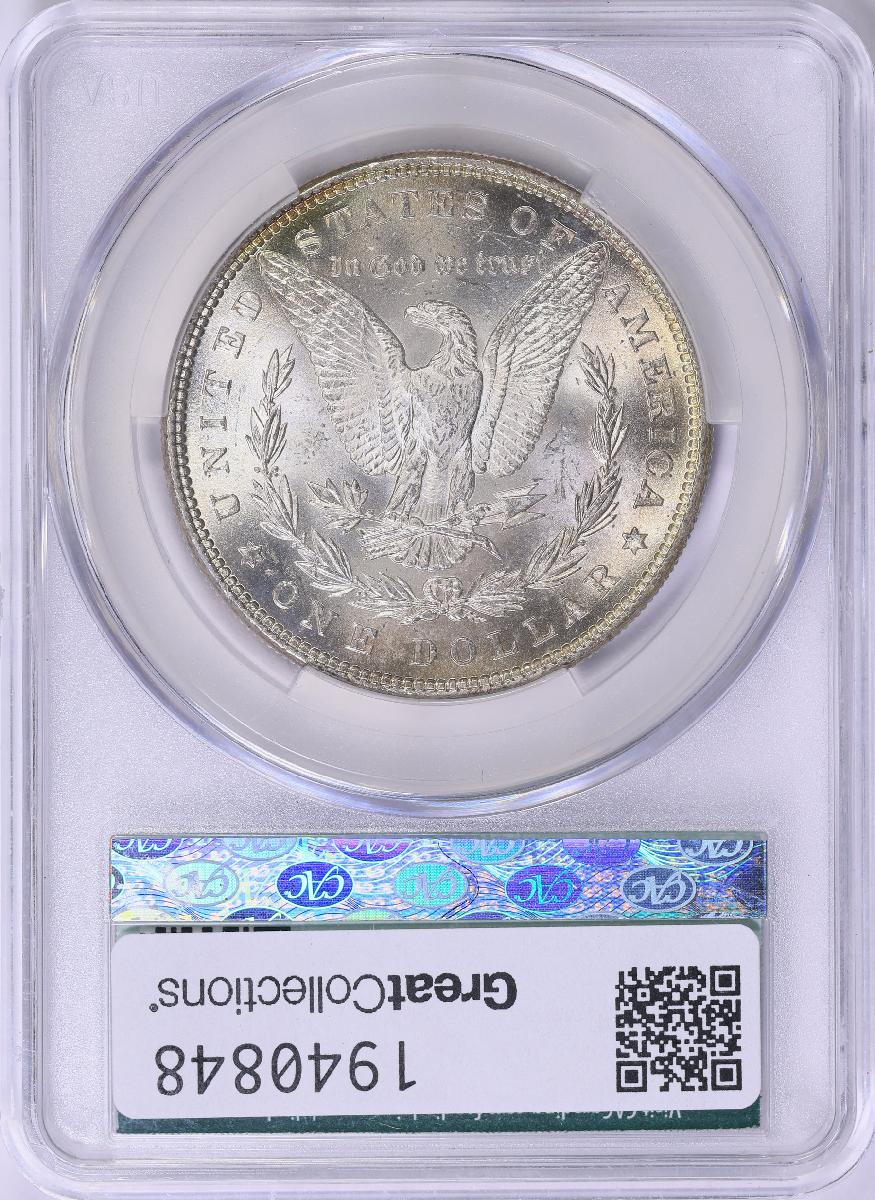 1885 Morgan Silver Dollar CACG MS-65 (Toned) (Item 1940848) | GreatCollections Coin Auctions