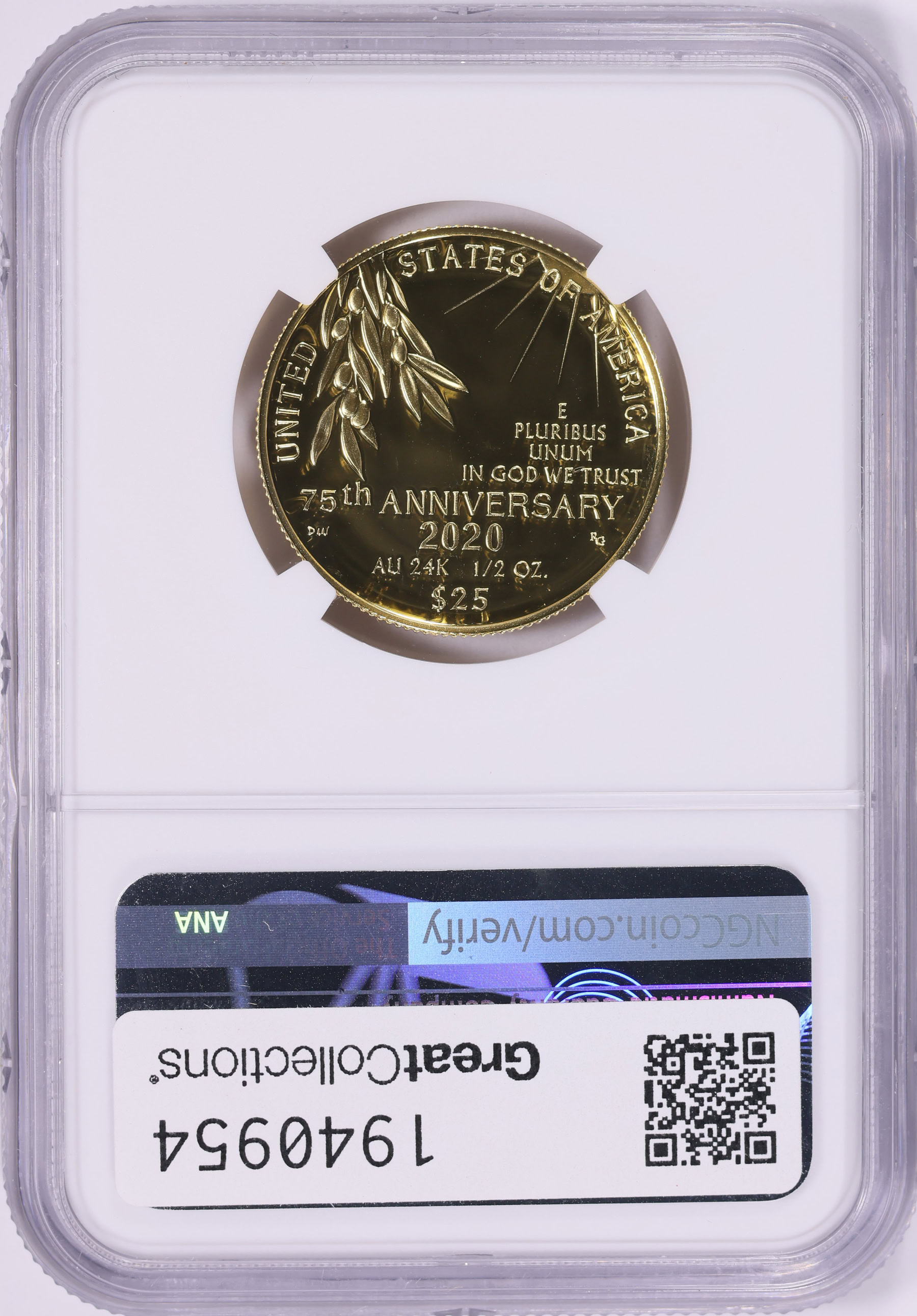 2020-W End of World War II 75th Anniversary Gold $25 NGC Proof-70 UC ...