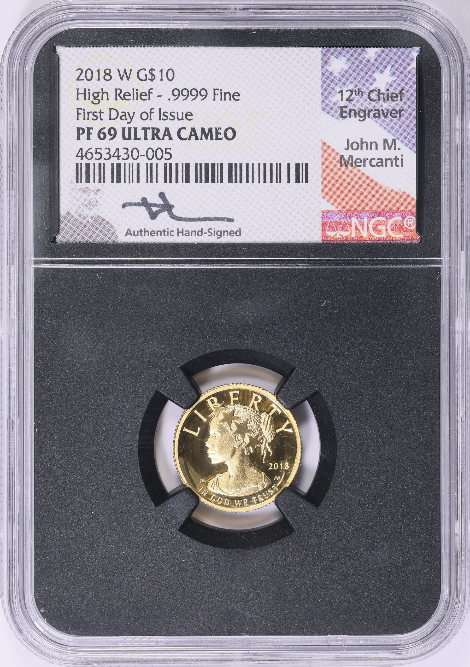 2018-W American Liberty High Relief $10 Gold First Day of Issue NGC ...