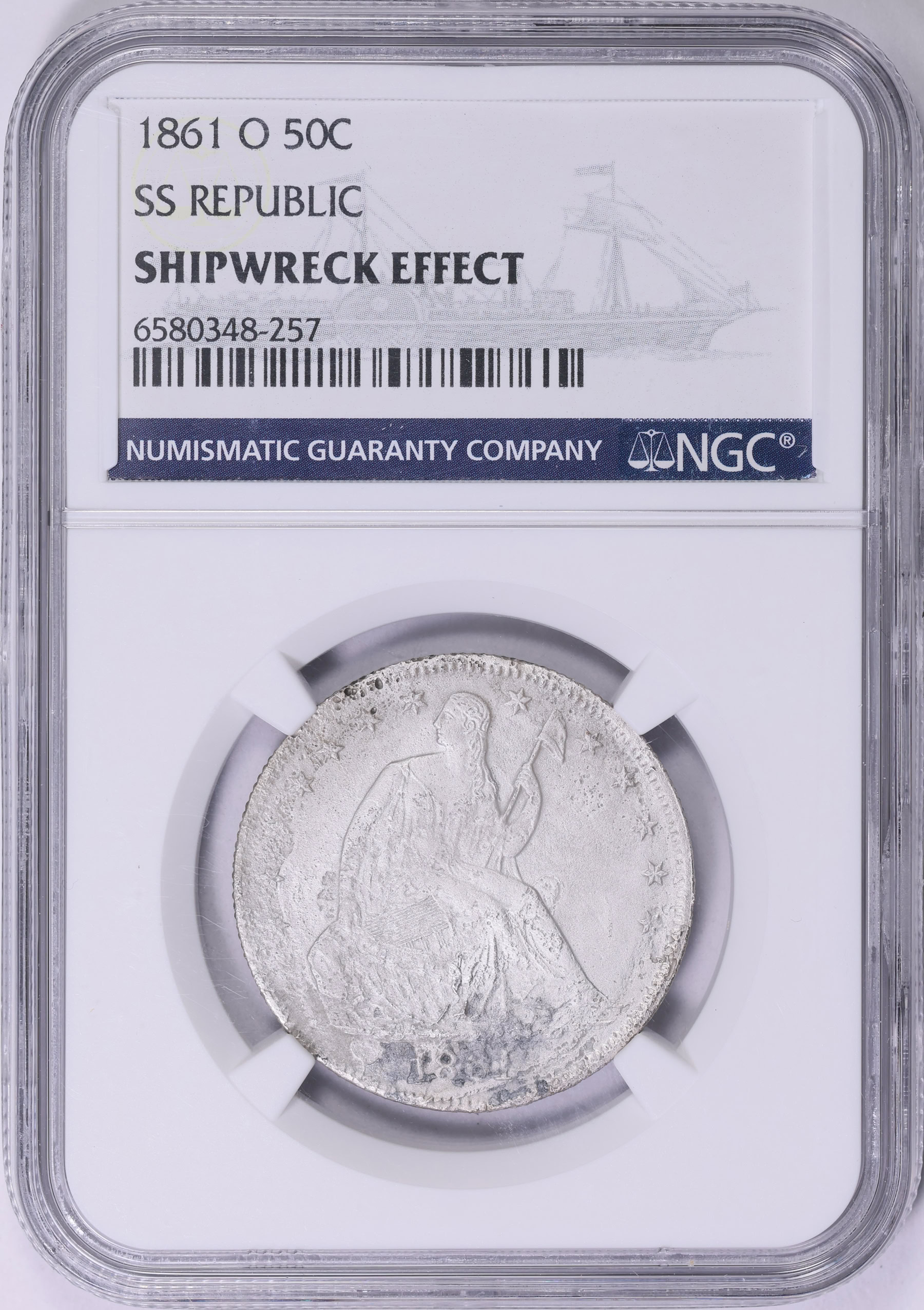 1861-O Seated Liberty Half Dollar SS Republic Shipwreck Effect NGC Certified (Item 1941276 ...