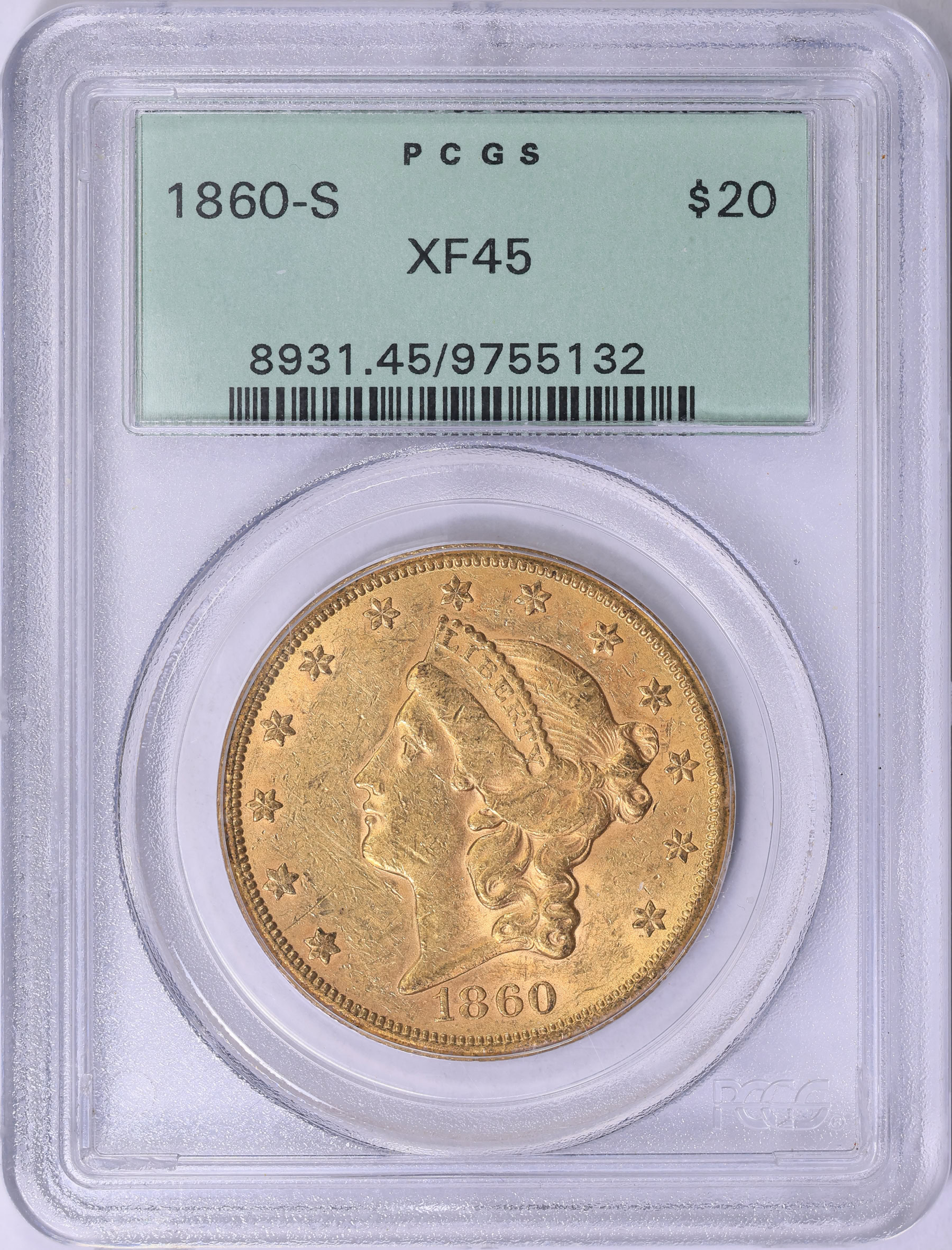 1860-S Liberty Gold Double Eagle PCGS XF-45 OGH (Item 1941281 ...