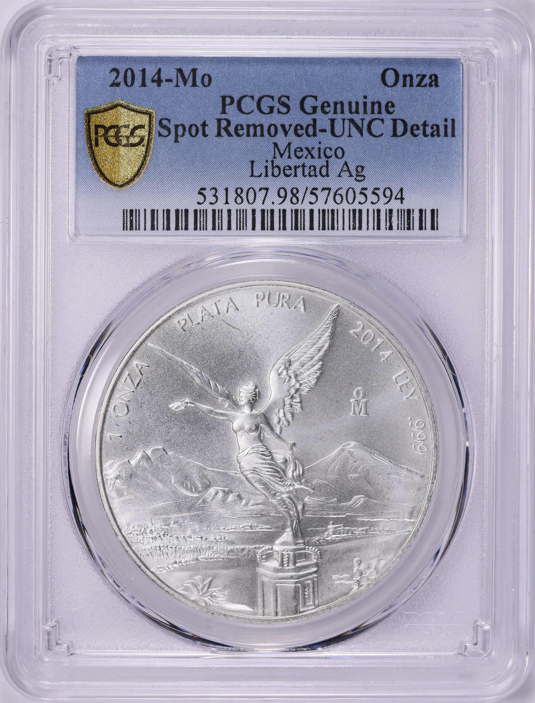 Mexico 2014-Mo Silver Onza Libertad KM-639 PCGS Genuine Unc Details (Item 1941421 ...