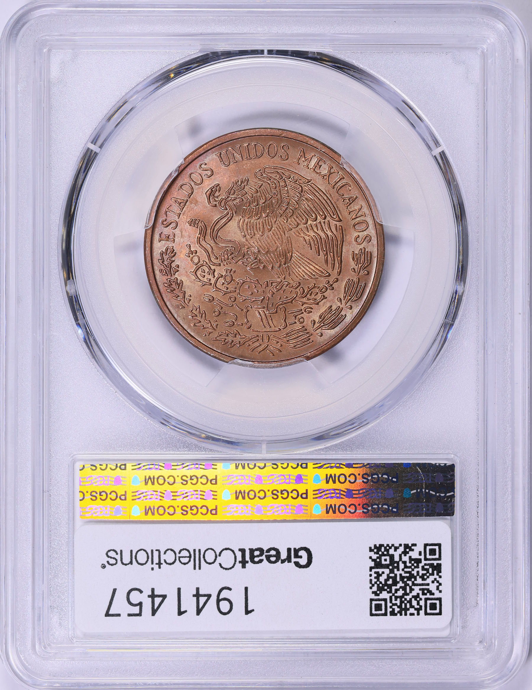 Mexico 1974-Mo 20 Centavos Bronze KM-441 PCGS MS-67 RB (Toned) (Item ...