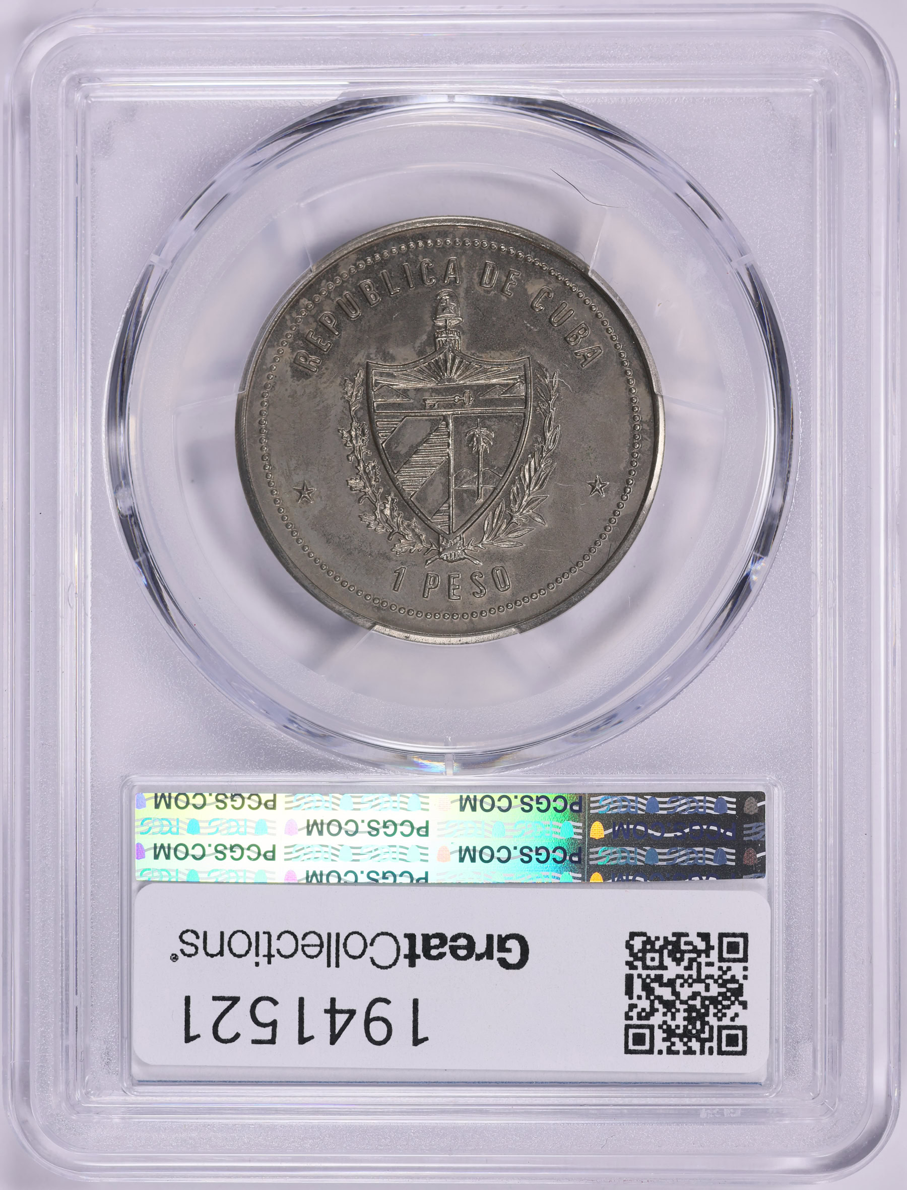 Cuba 1987 Peso Souvenir Peso KM-165 PCGS MS-66 (Item 1941521 ...