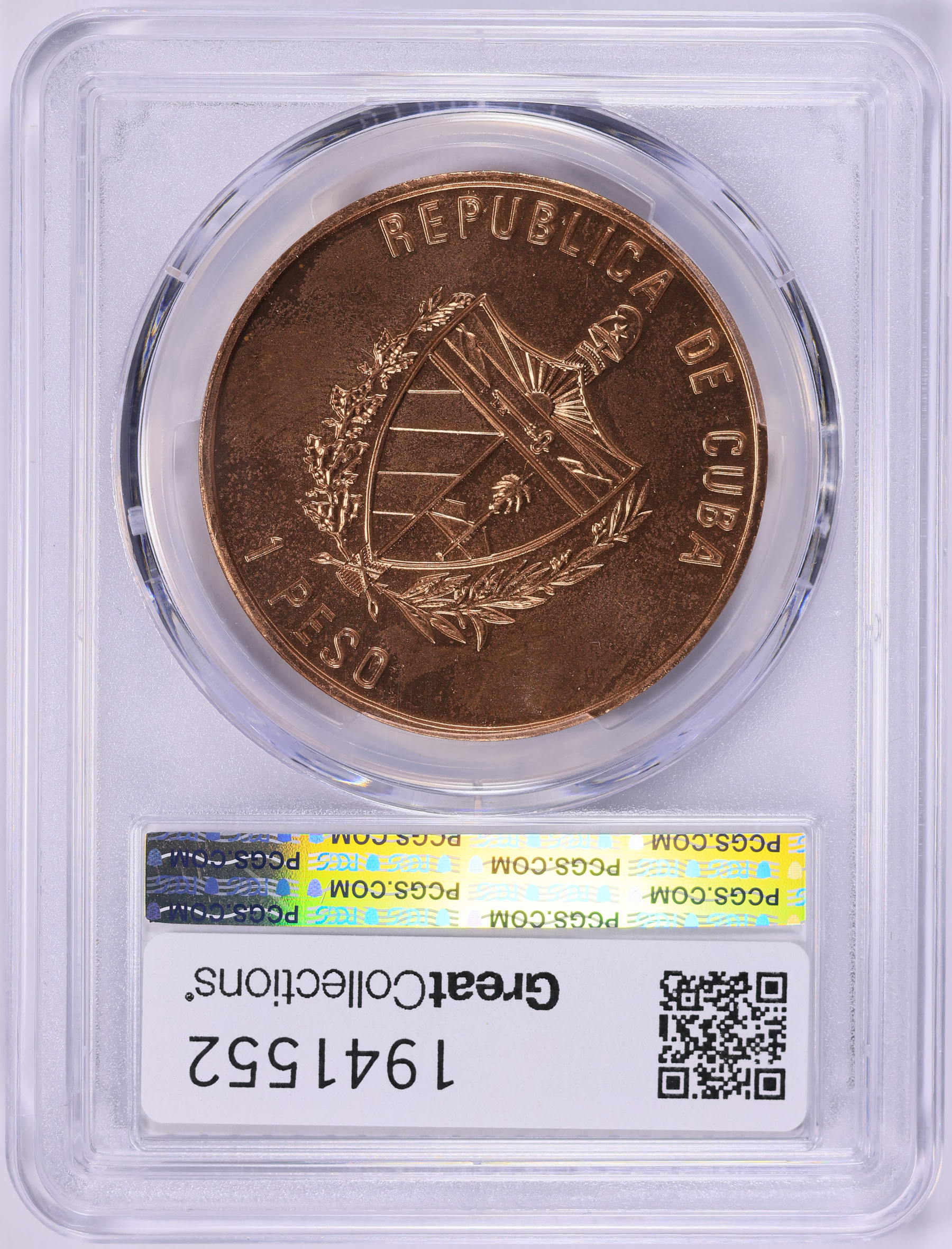 Cuba 1993 Peso Abraham Lincoln KM-509 PCGS MS-68 RD (Item 1941552 ...