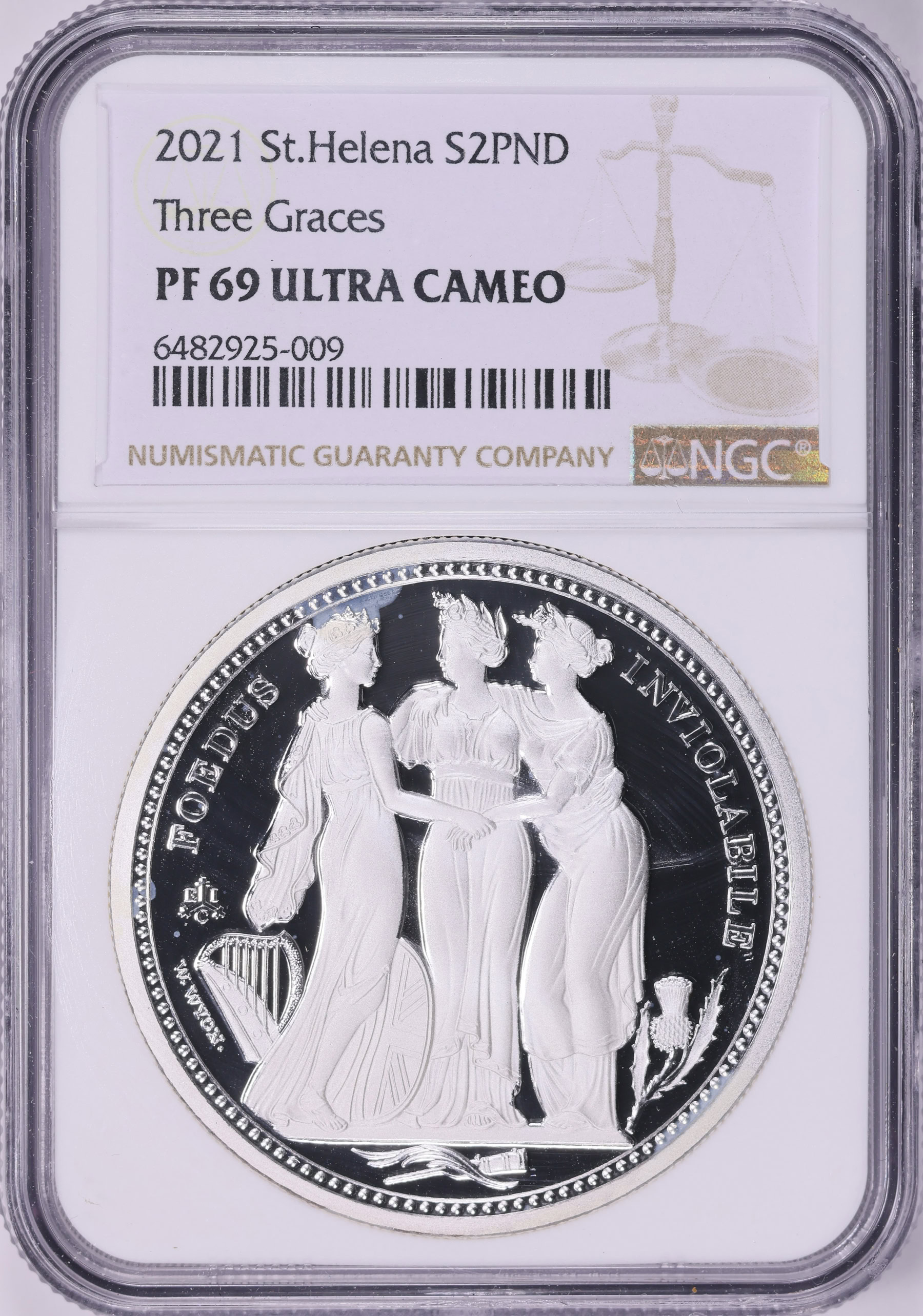St. Helena 2021 Silver £2 Three Graces NGC Proof-69 UC (ASW = 1.98 oz ...