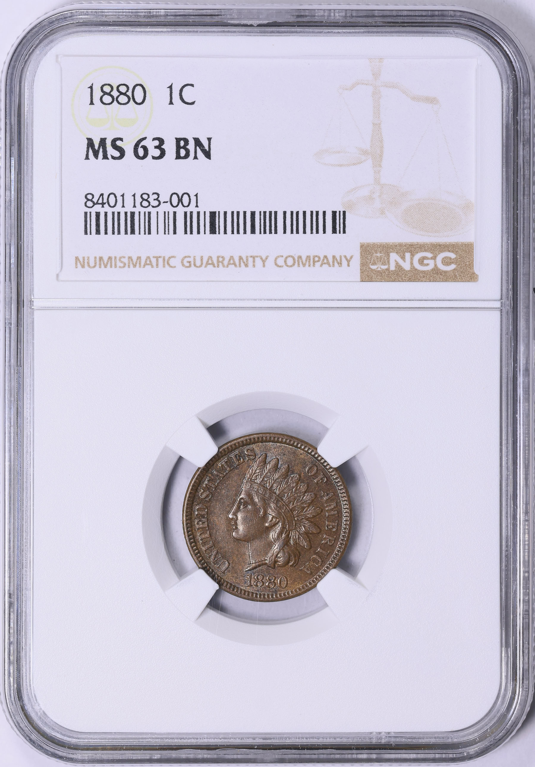 1880 Indian Cent NGC MS-63 BN (Item 1941722) | GreatCollections Coin ...