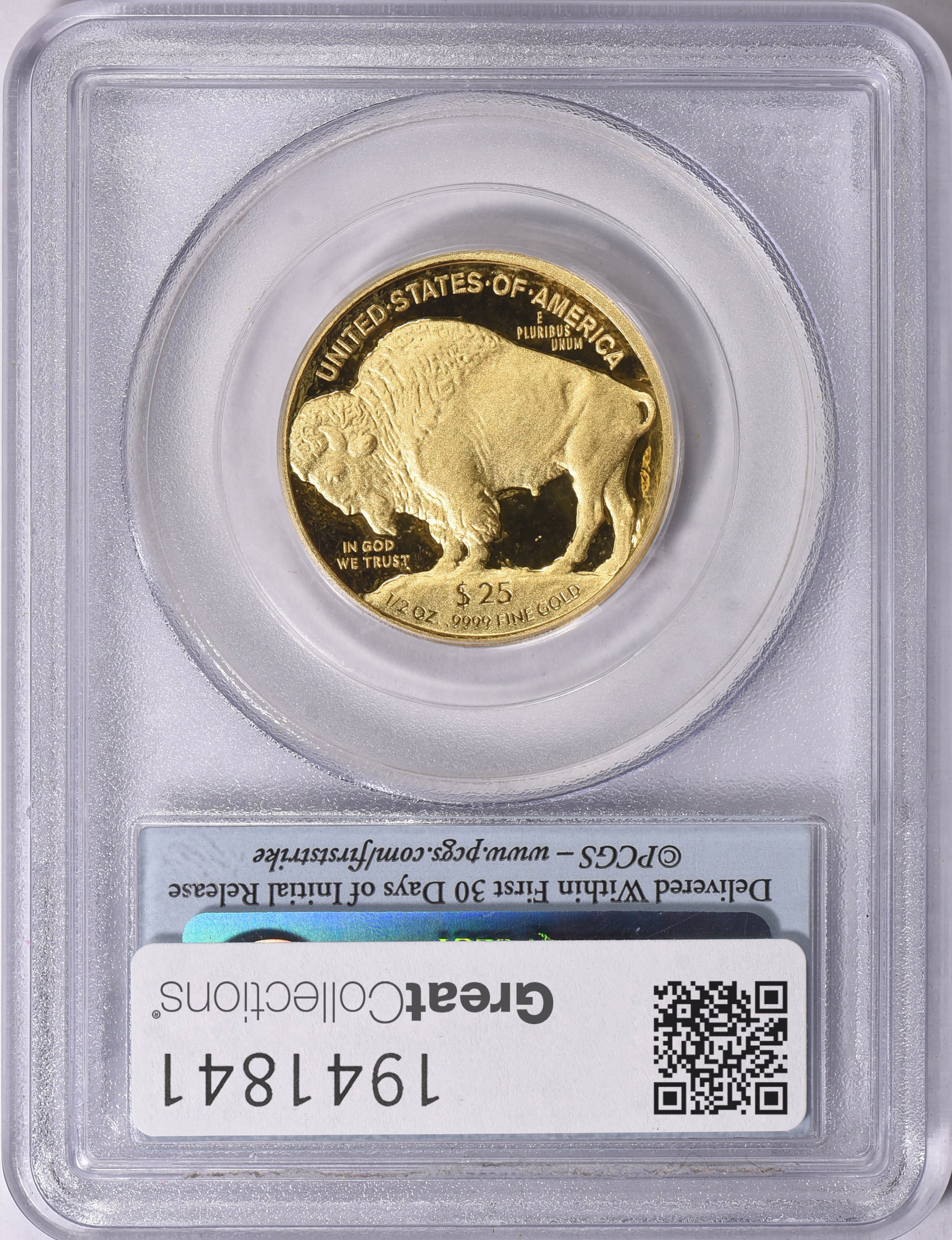 2008-W $25 Half-Ounce Gold American Buffalo First Strike PCGS Proof-70 ...