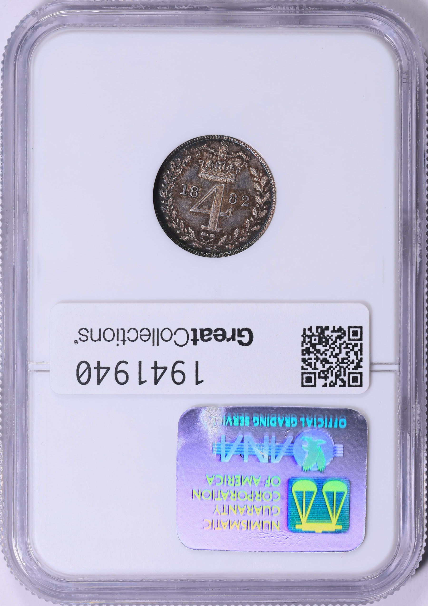 Great Britain 1882 Silver Maundy 4 Pence KM-732 NGC MS-62 (Toned) (Item ...